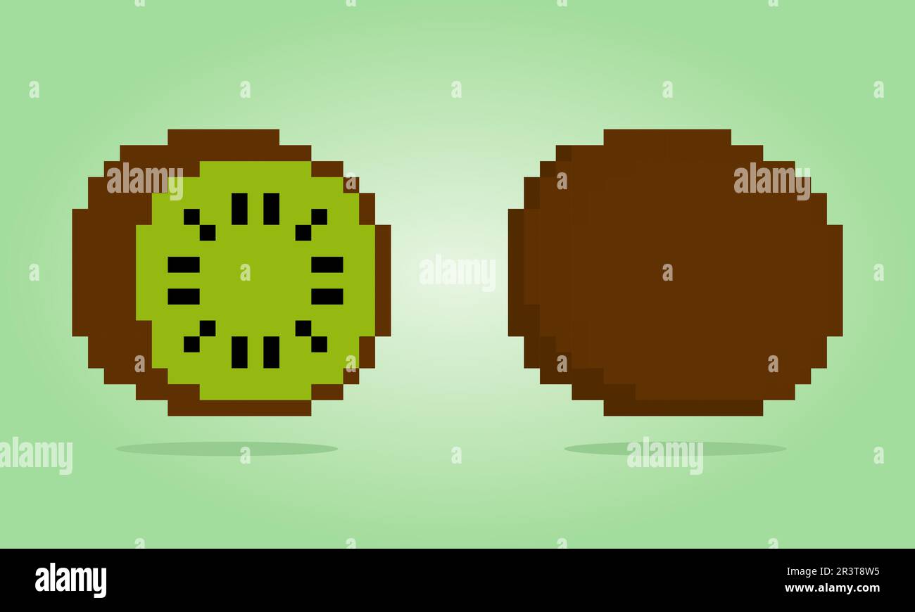 8-bit pixels kiwi fruit. Food in vector illustration Stock Vector Image ...