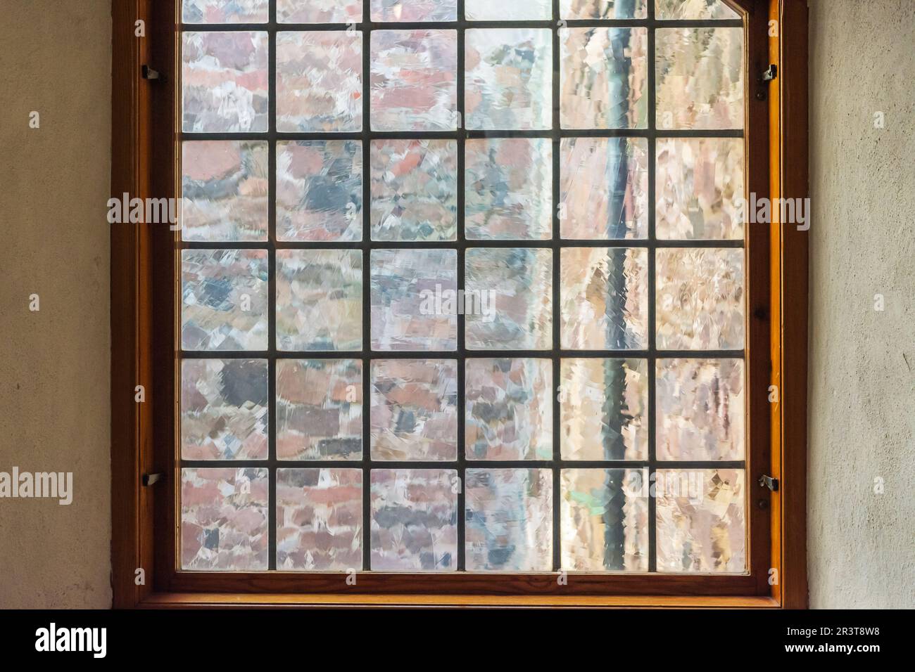 Crown glass window in medieval Turku castle in Turku Finland Stock ...