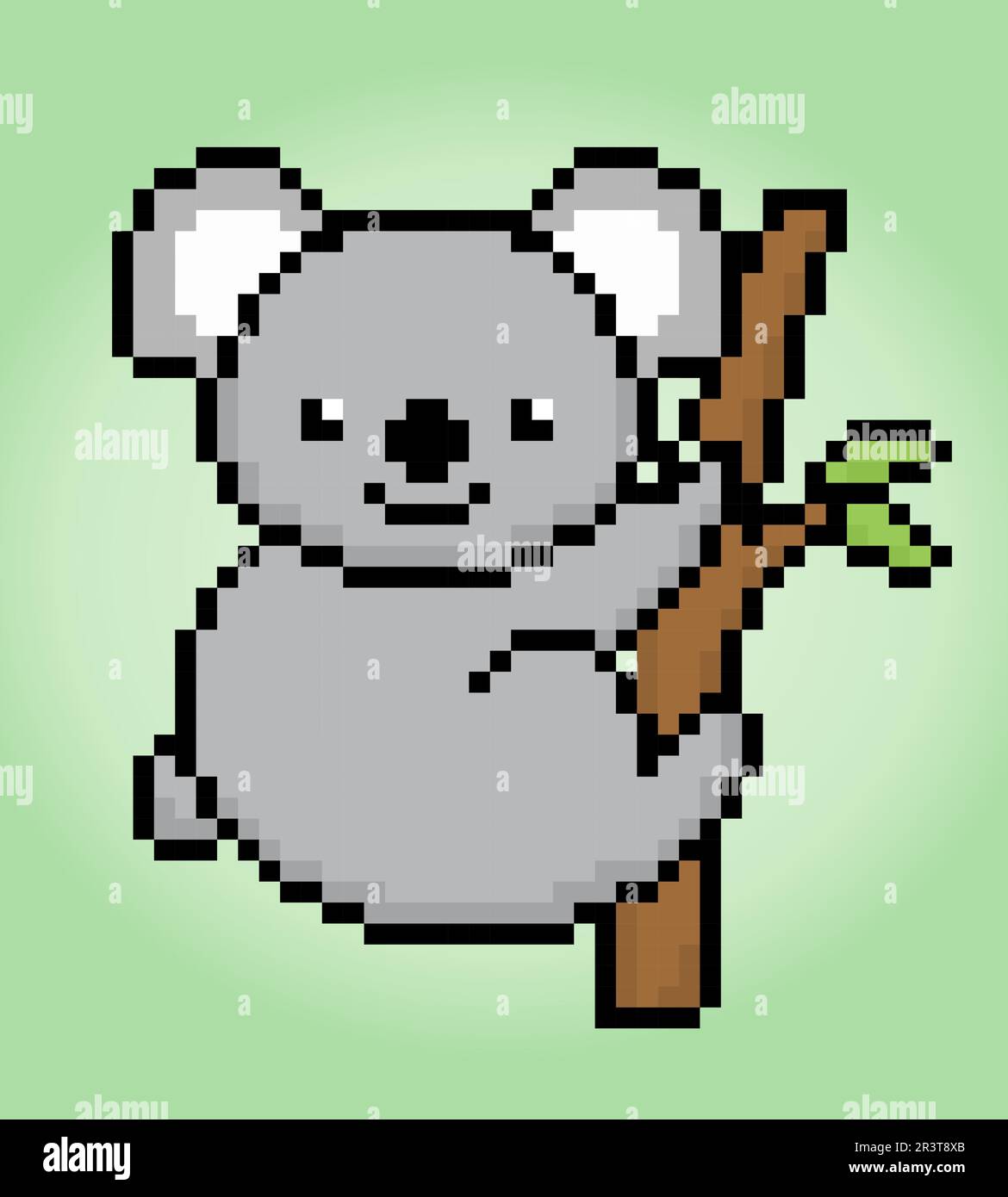 8 bit pixel koala. Animals for game assets and cross stitch patterns in vector illustrations ...