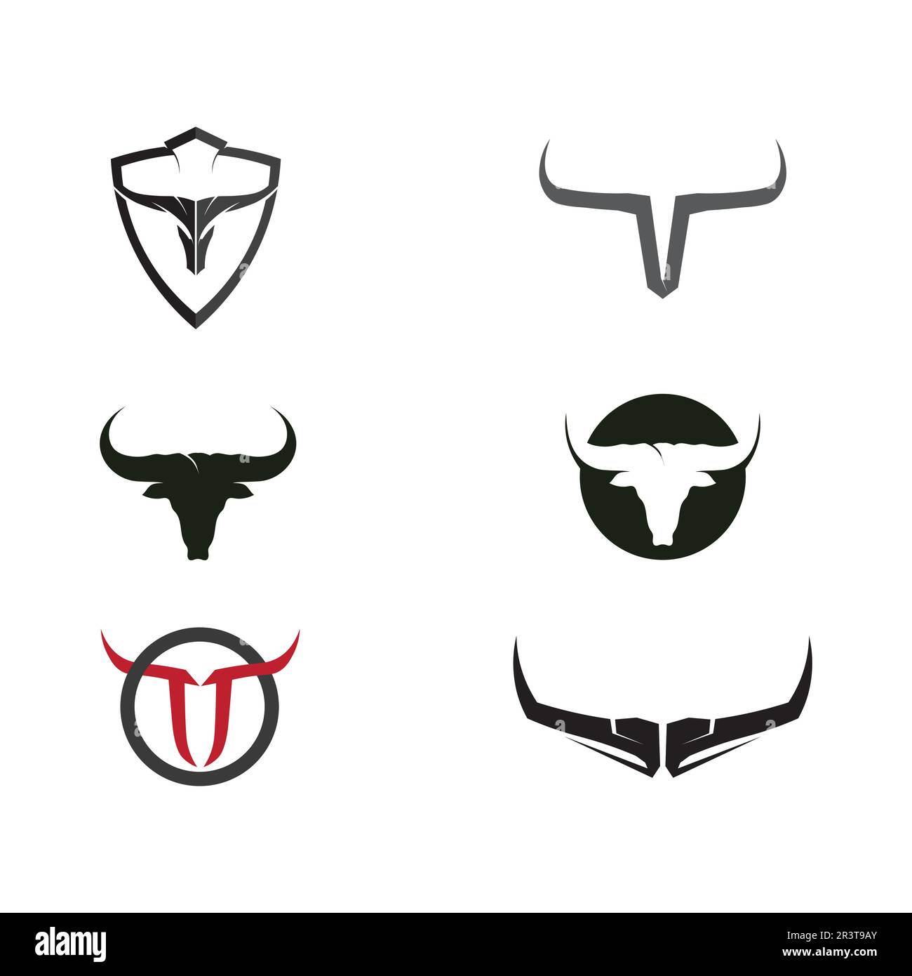 Abstract shield bull logo, horn badges logo icon Stock Vector Image ...