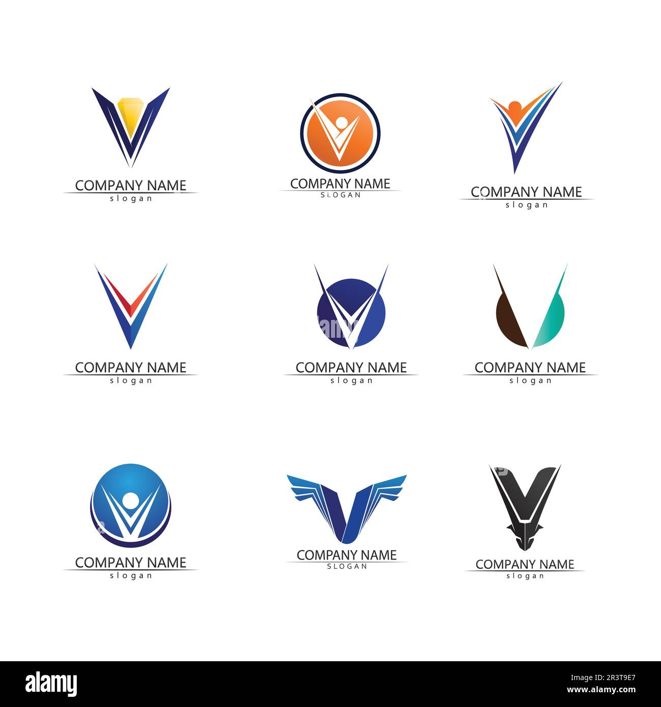 V Letter Logo Template vector icon illustration Stock Vector Image ...