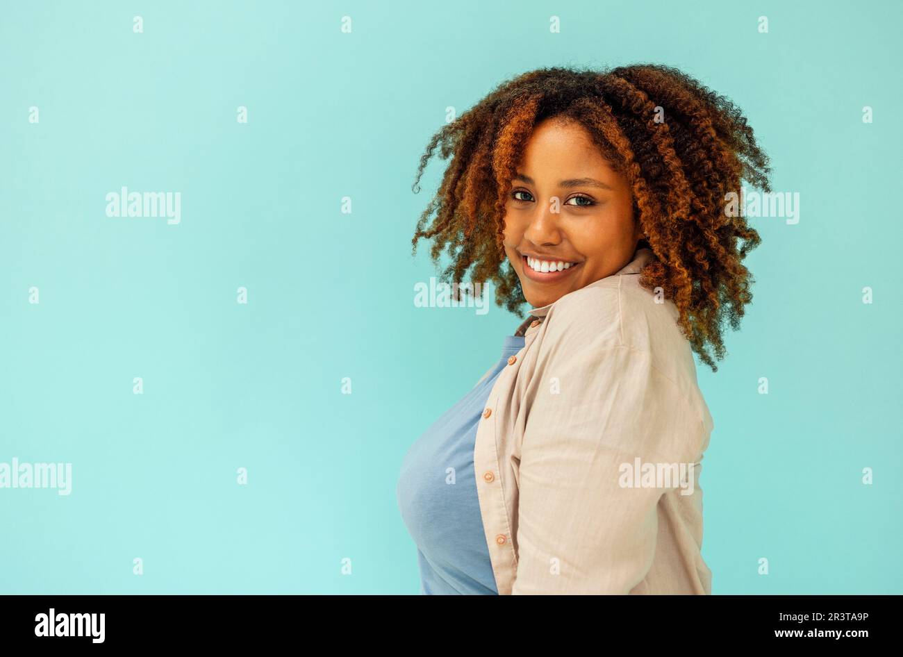 Positive good looking young lady hi-res stock photography and images - Alamy