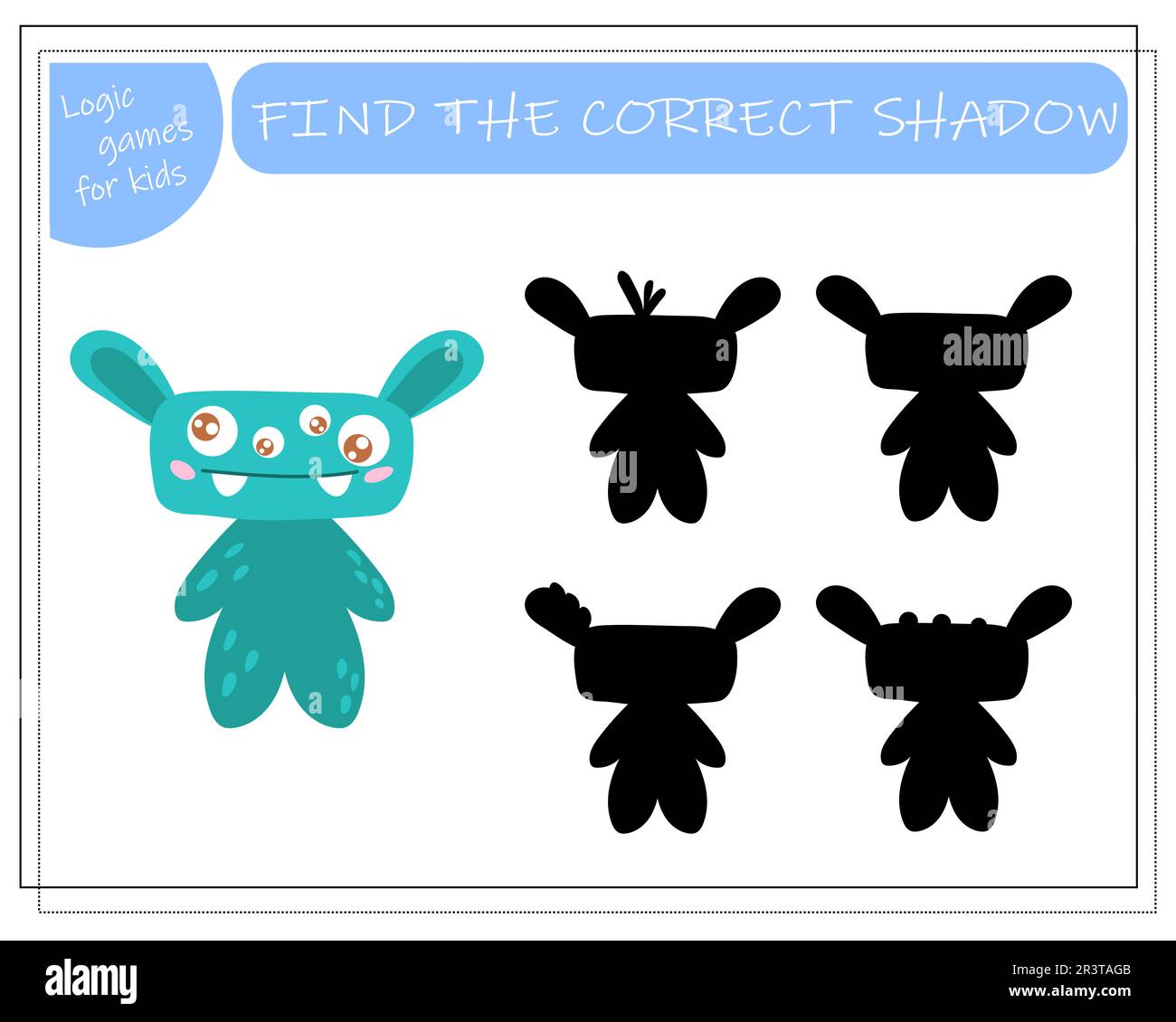 Find the right shadow, an educational game for kids, cartoon monsters ...