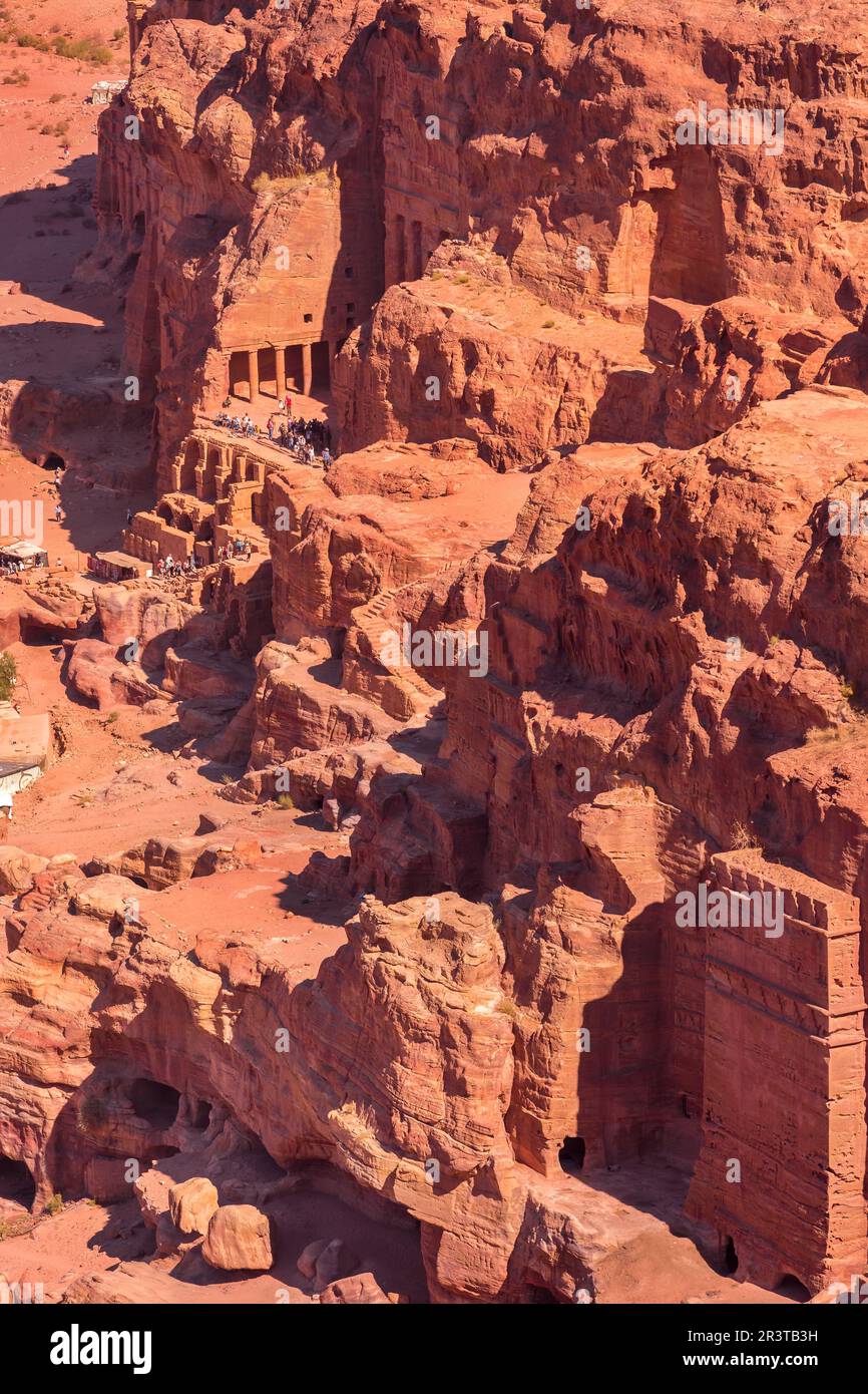 Royal tombs and main street of Petra, Jordan Stock Photo - Alamy