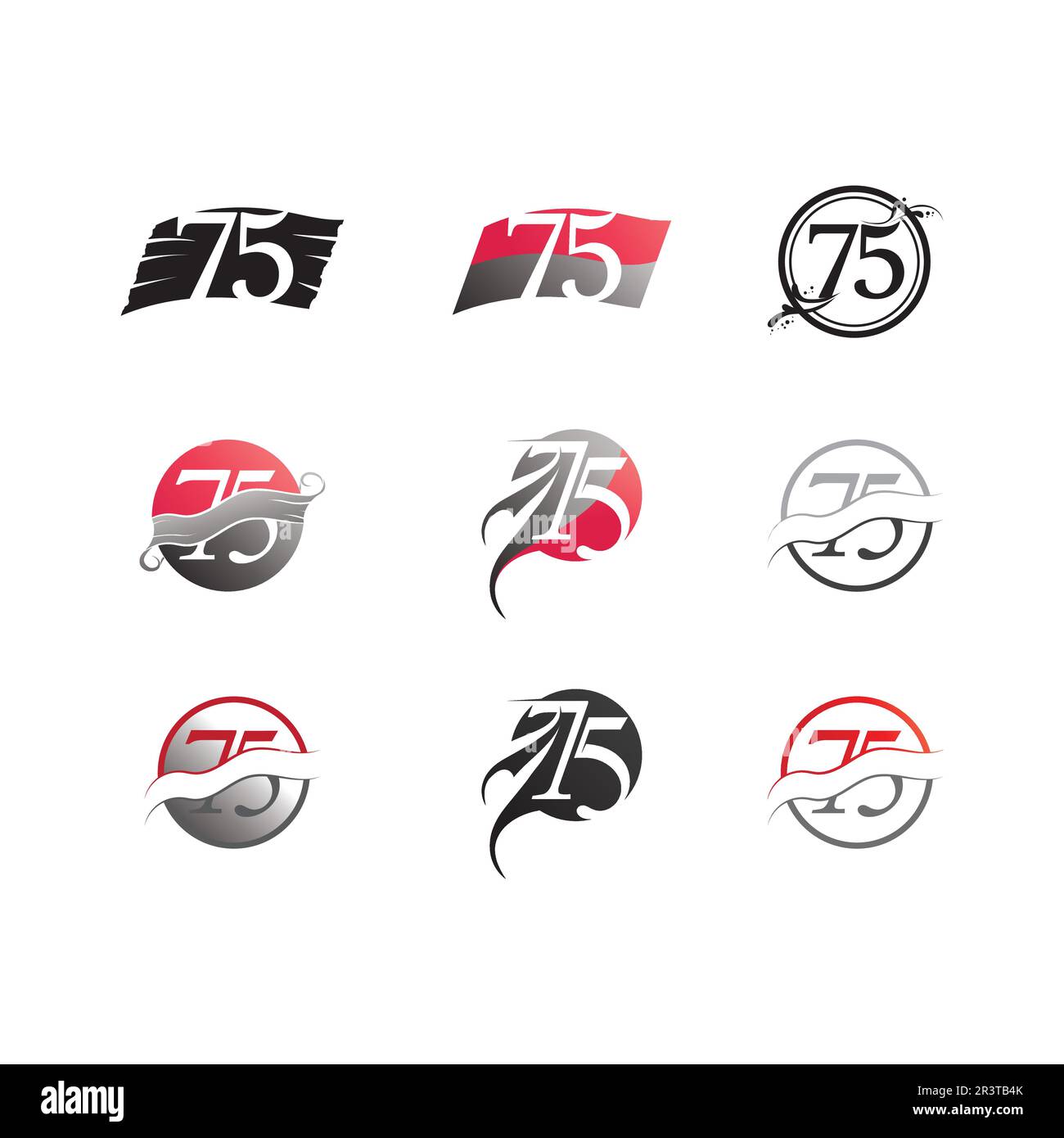 number 75 icon set logo design vector Stock Vector Image & Art - Alamy