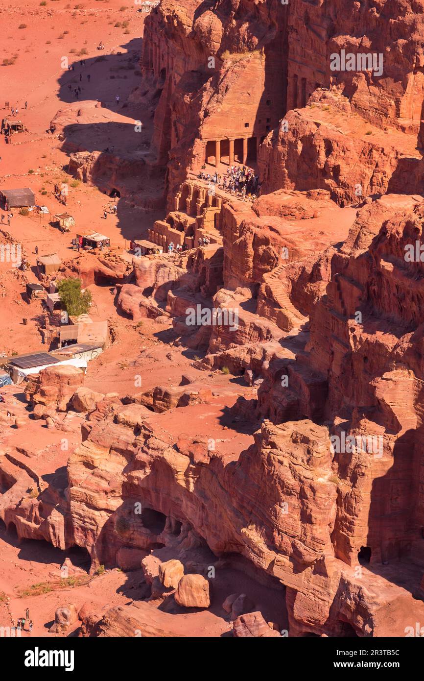 Royal tombs and main street of Petra, Jordan Stock Photo - Alamy