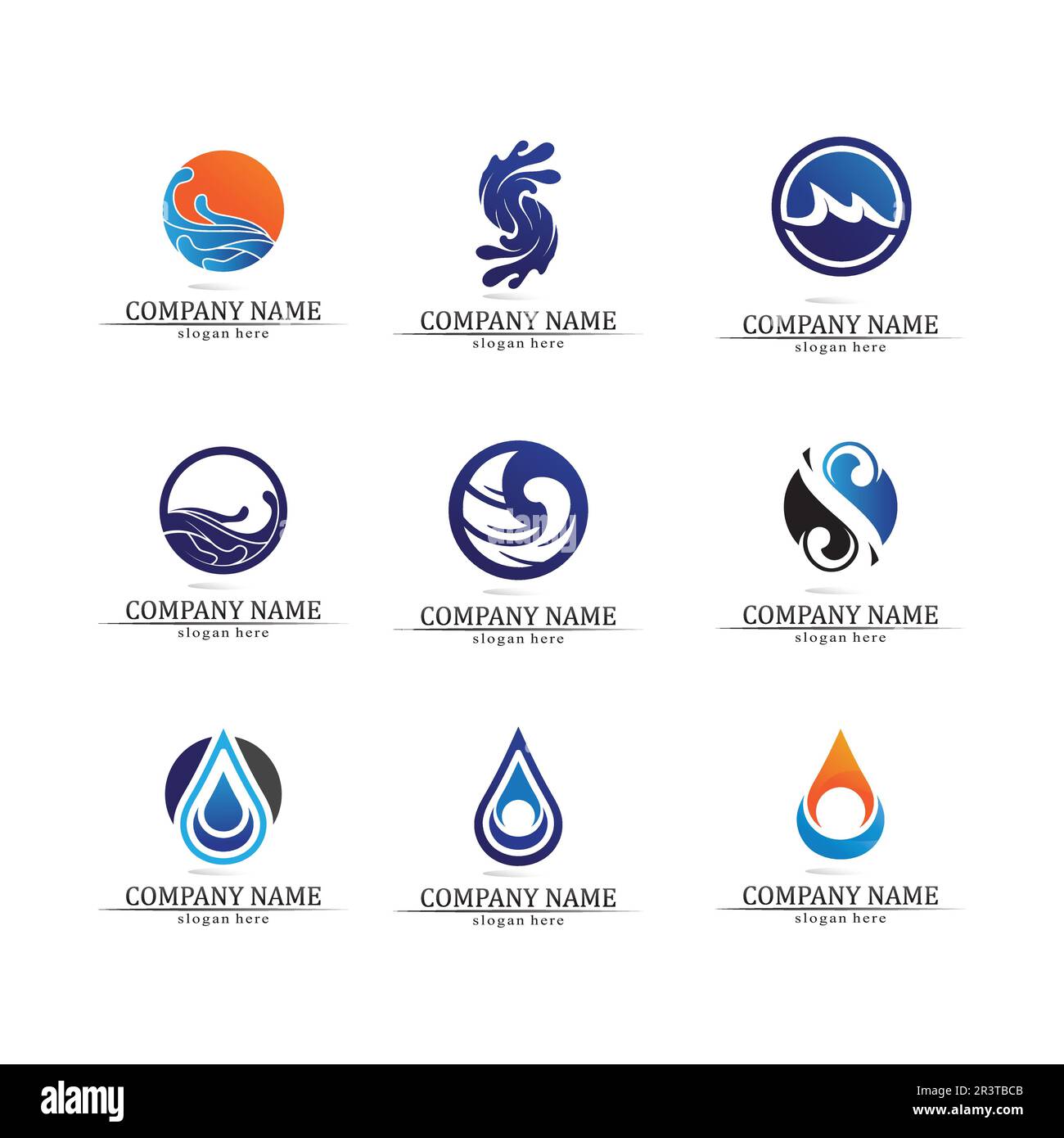 wave and Water drop Logo Template vector illustration design Stock ...