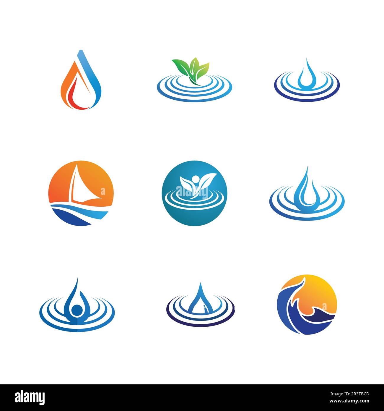 wave and Water drop Logo Template vector illustration design Stock ...
