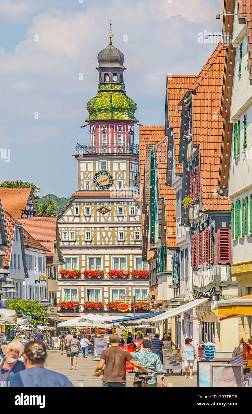 Town hall and pedestrian zone Kirchheim unter Teck Stock Photo - Alamy