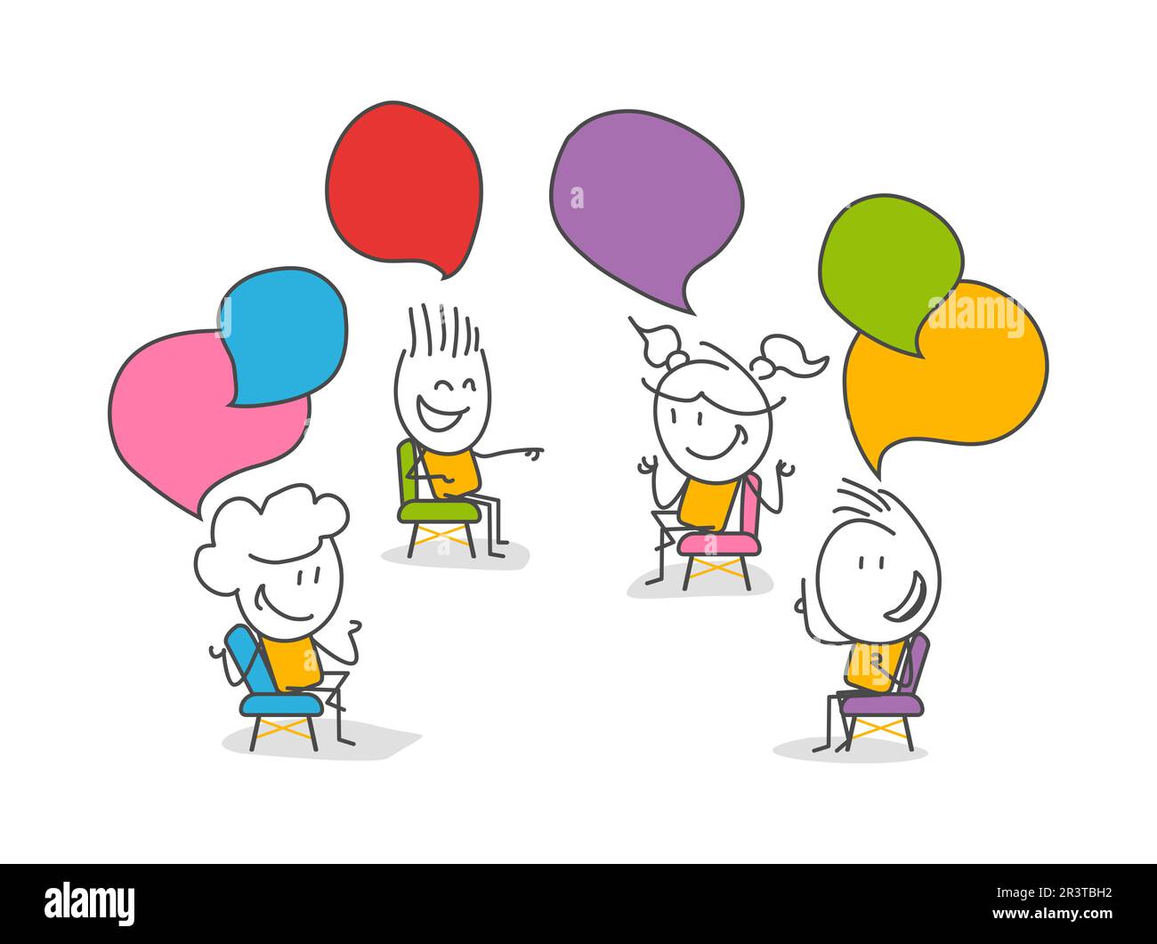 Stick figures. Education. Isolated on white background. Hand drawn ...