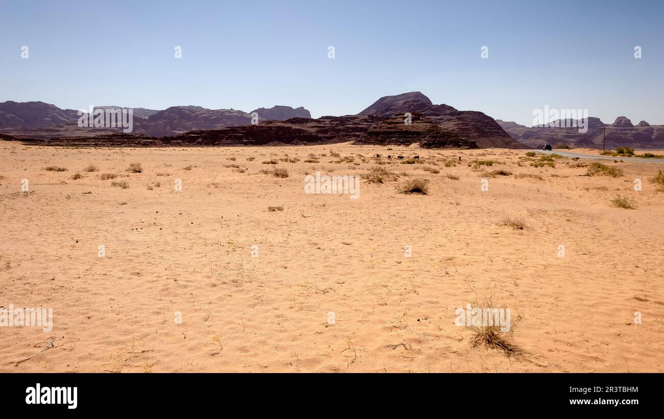 Wadi Rum (Valley of the Moon) in southern Jordan is a UNESCO World ...