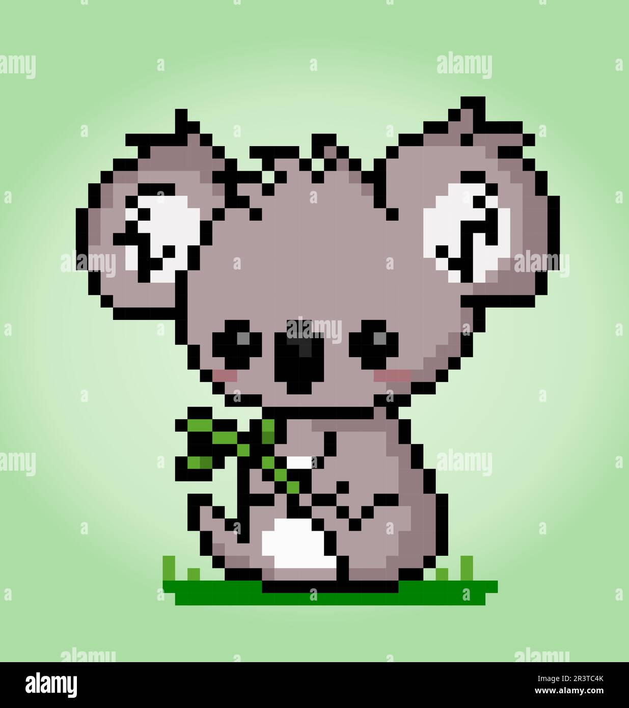 8 bit pixel koala. Animal pixels for game assets and cross stitch patterns in vector ...