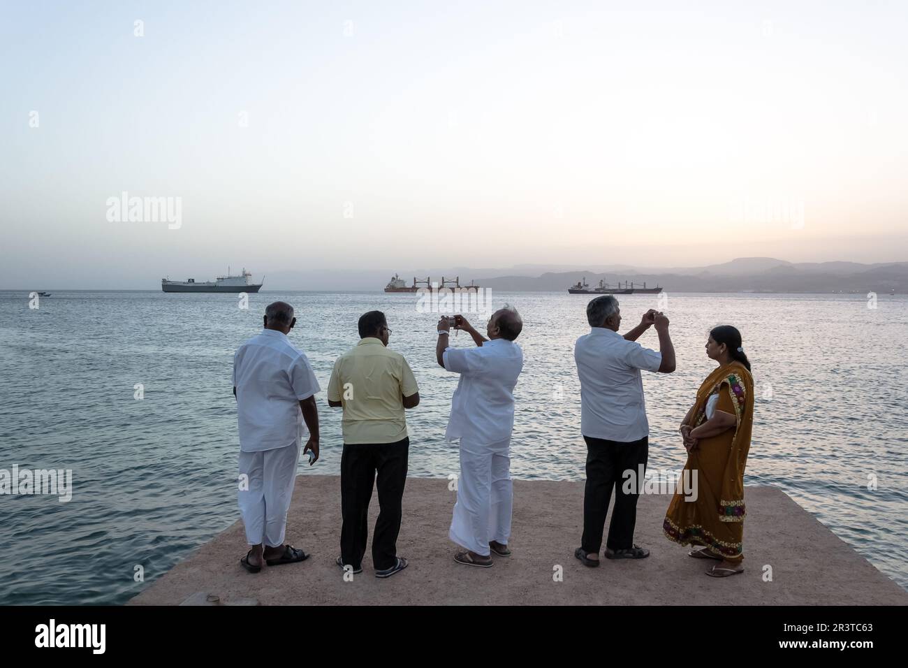 Sunset at Aqaba beach, Jordan's gateway to the Red Sea. Aqaba is ...