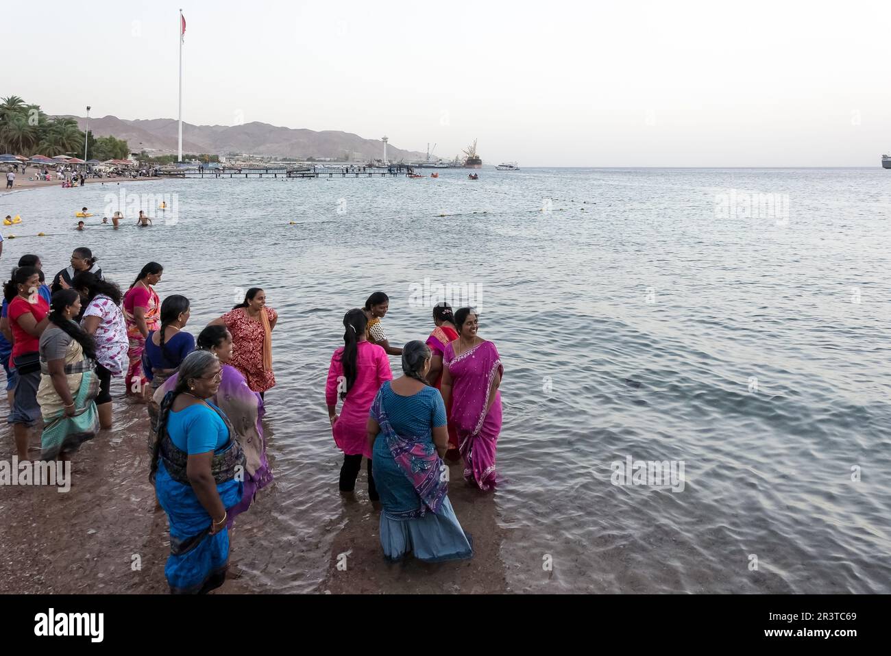 Sunset at Aqaba beach, Jordan's gateway to the Red Sea. Aqaba is ...