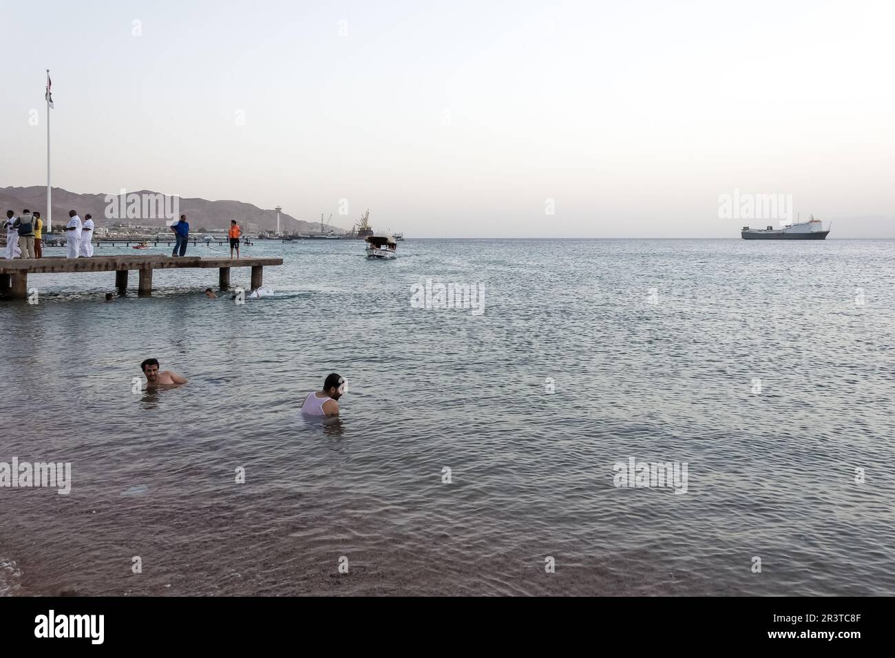 Sunset at Aqaba beach, Jordan's gateway to the Red Sea. Aqaba is ...