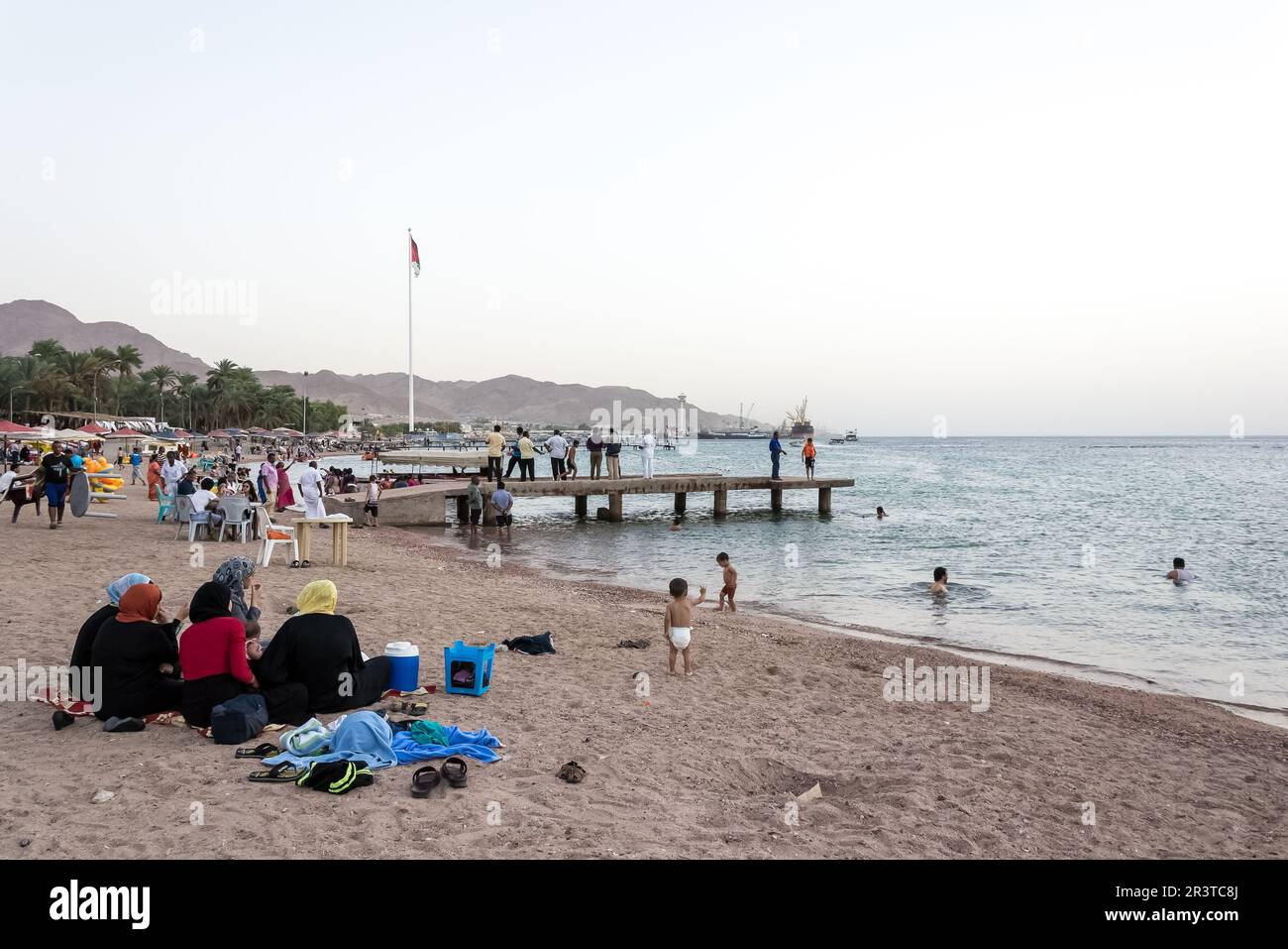 Sunset at Aqaba beach, Jordan's gateway to the Red Sea. Aqaba is ...