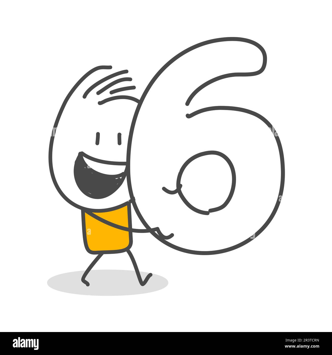 Stick figures. Numbers. Isolated on white background. Hand drawn Doodle ...