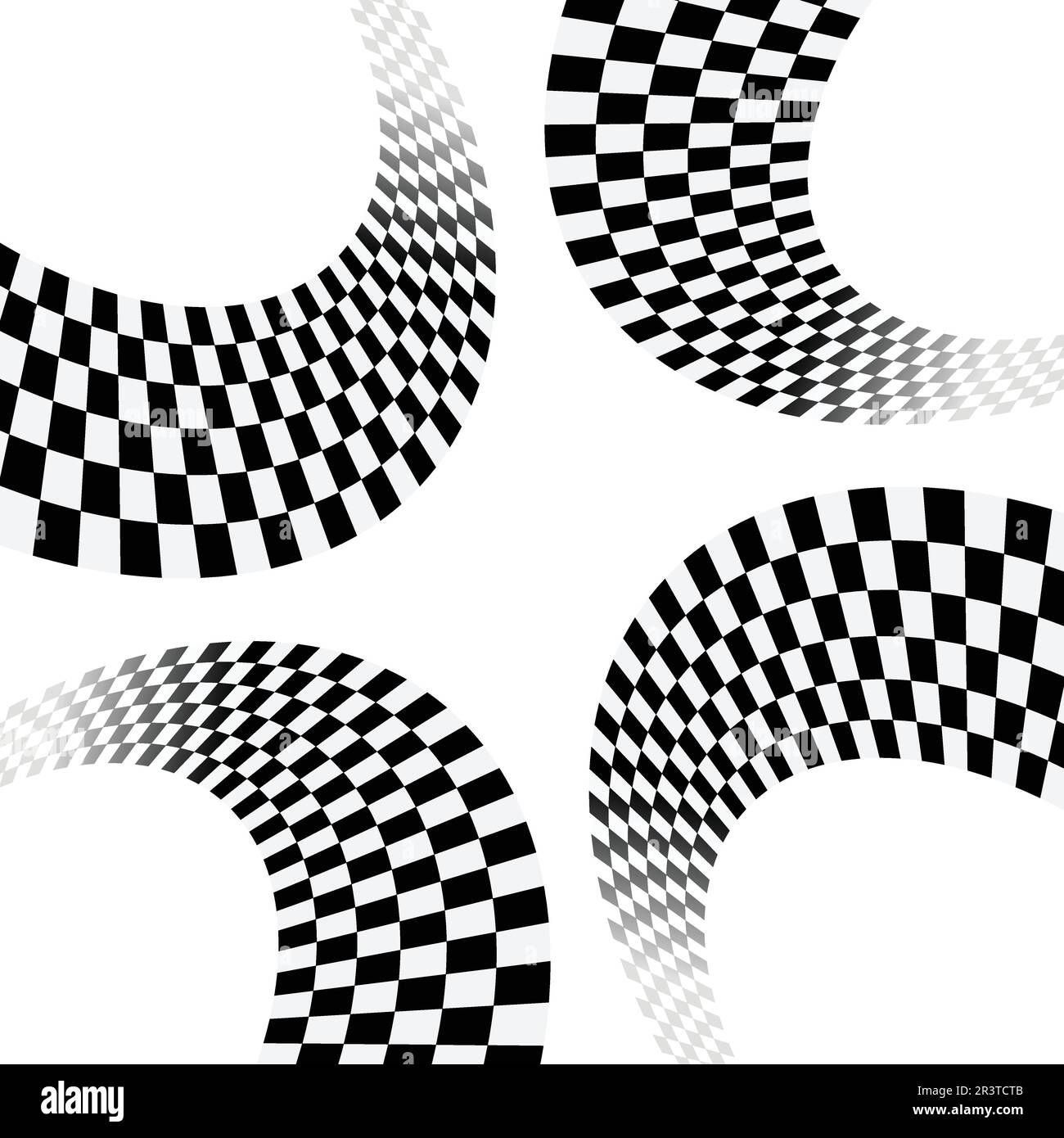 Checkered flags set illustration Black and White Stock Photos & Images - Alamy