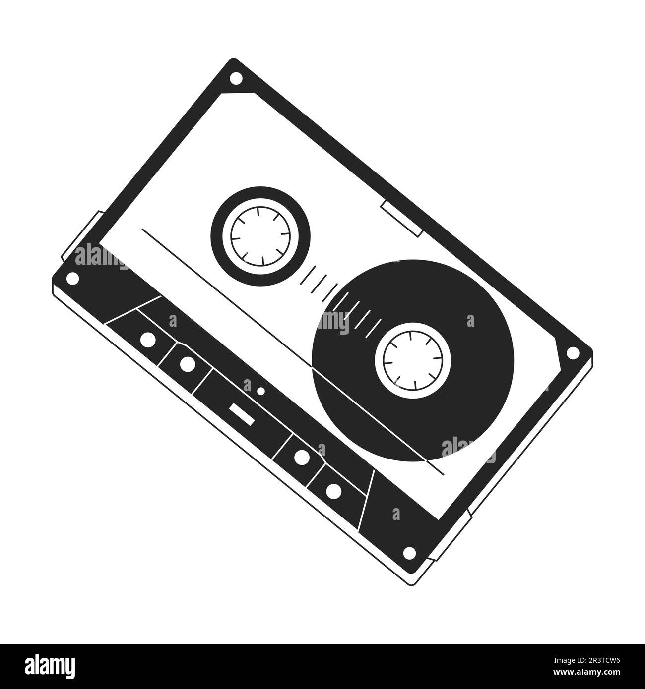 Audio cassette line art vector cartoon icon Stock Vector Image & Art ...