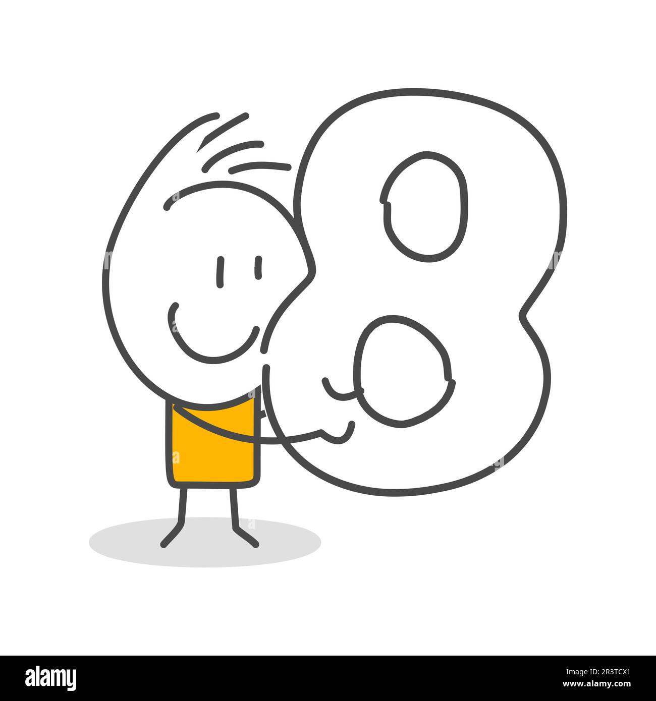 Stick figures. Numbers. Isolated on white background. Hand drawn Doodle ...