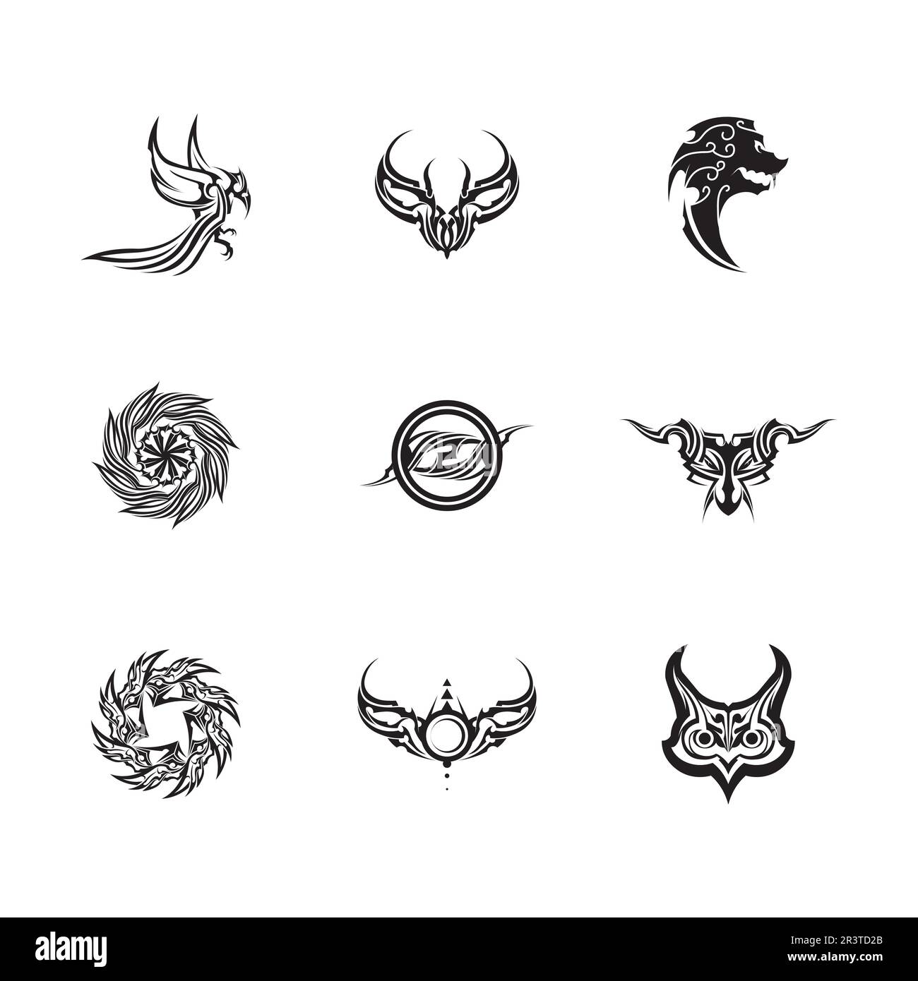 black tribal vector logo design icon and sign tribal Stock Vector Image ...