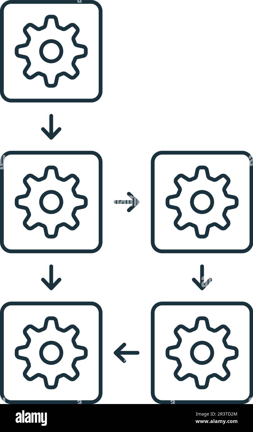 Workflow icon. Monochrome simple sign from collaboration collection ...
