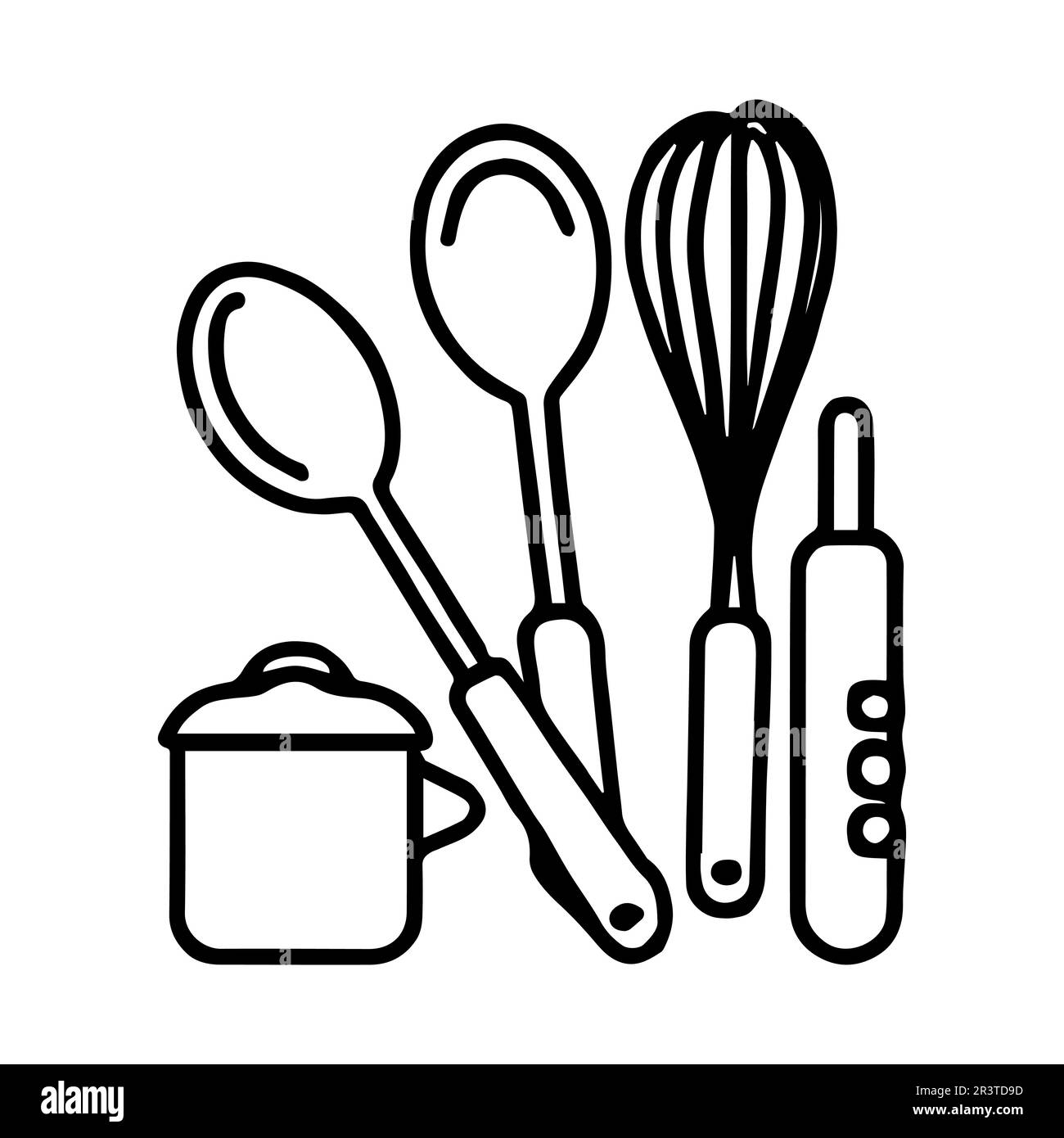 Kitchen supplies vector set. House icons. Different kitchen utensils ...