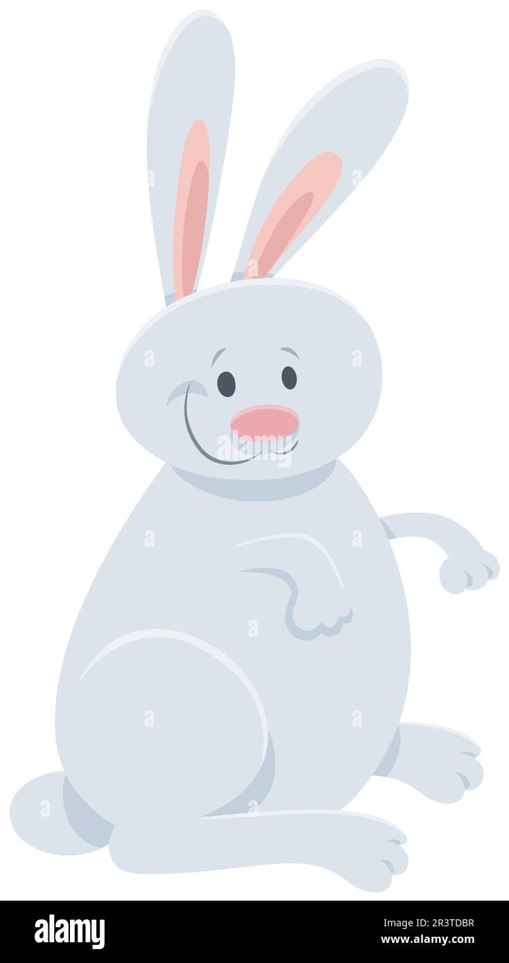 Cartoon funny white rabbit or bunny animal character Stock Photo - Alamy