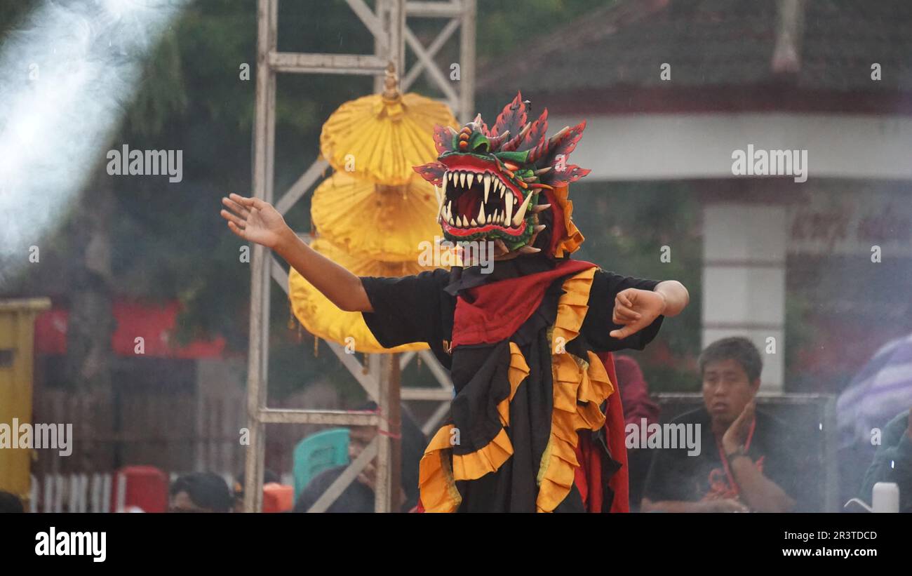 The perform of barong dance. Barong is one of the Indonesian ...