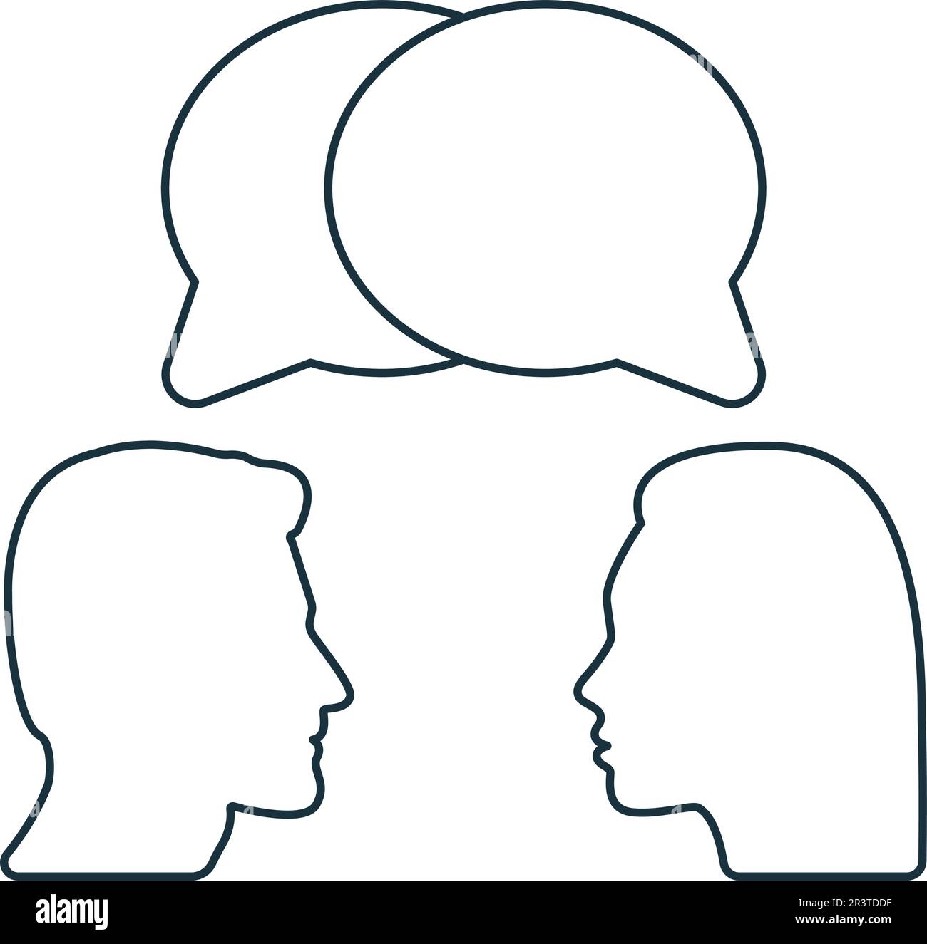 Discussion icon. Monochrome simple sign from collaboration collection ...