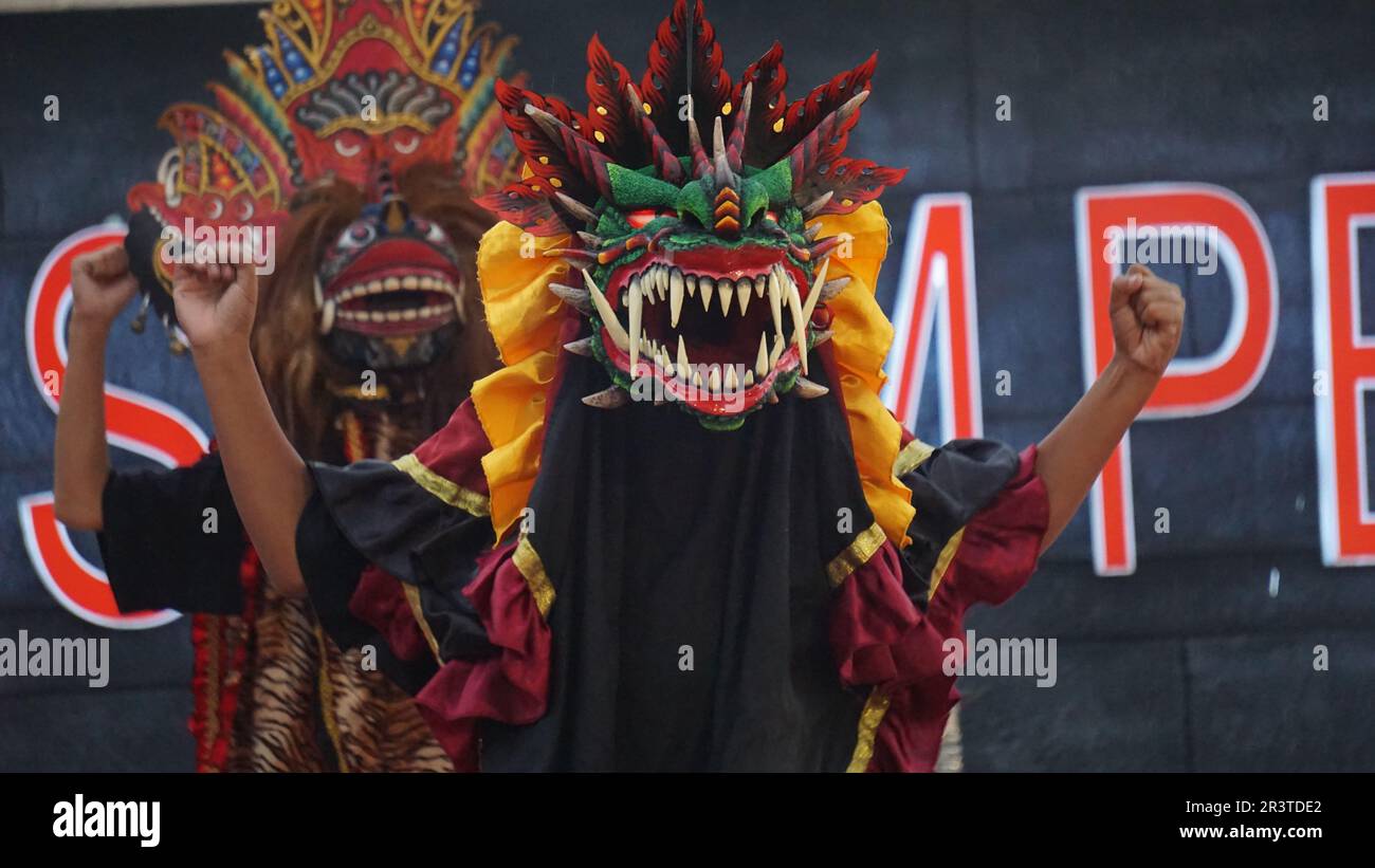 The perform of barong dance. Barong is one of the Indonesian ...