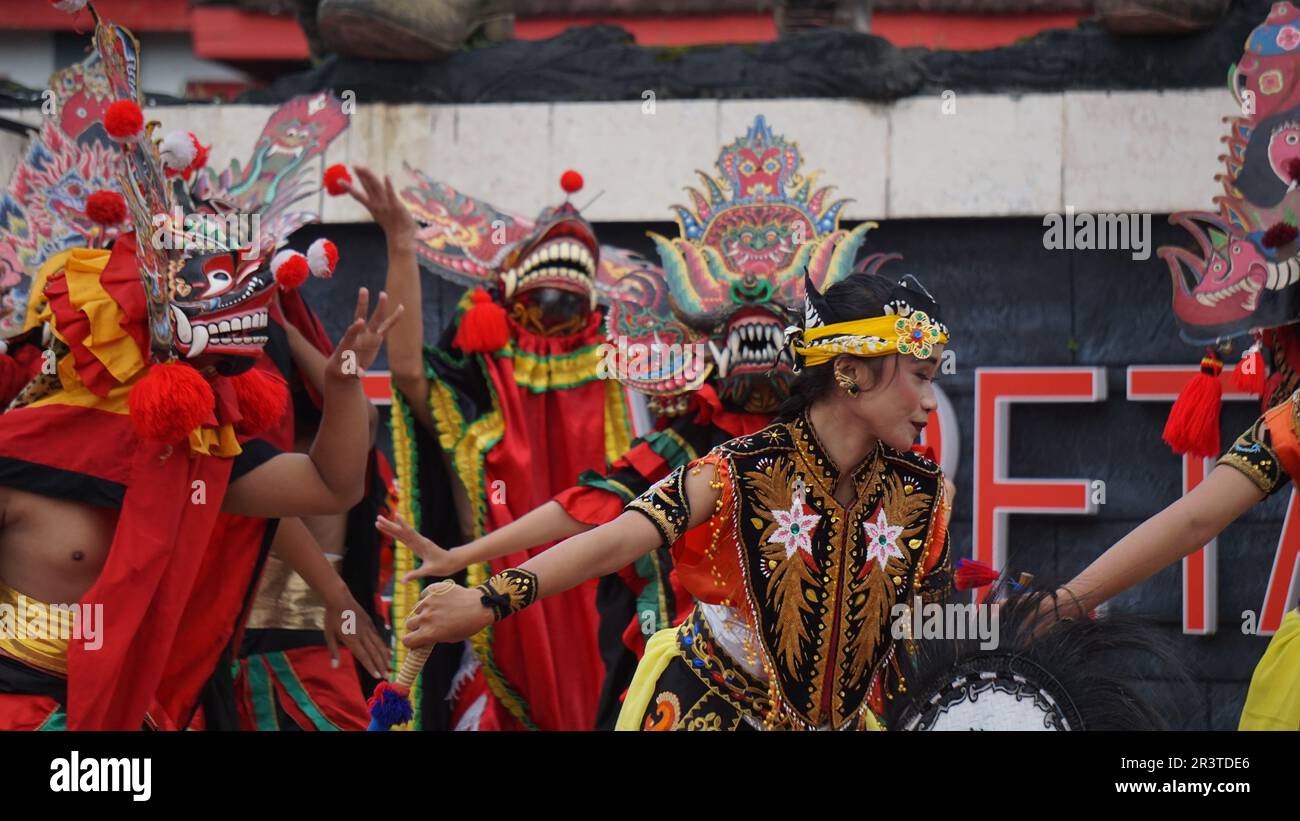 The perform of barong dance. Barong is one of the Indonesian ...