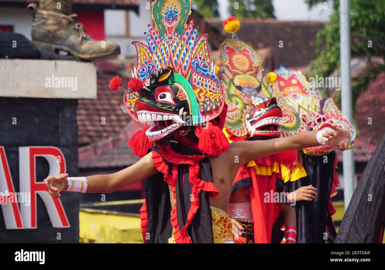 The perform of barong dance. Barong is one of the Indonesian ...