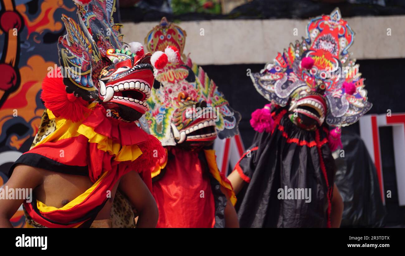 The perform of barong dance. Barong is one of the Indonesian ...