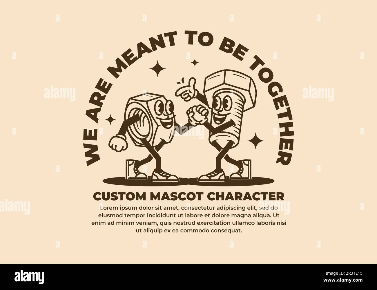 Vintage mascot character design of nuts and bolts Stock Vector Image ...