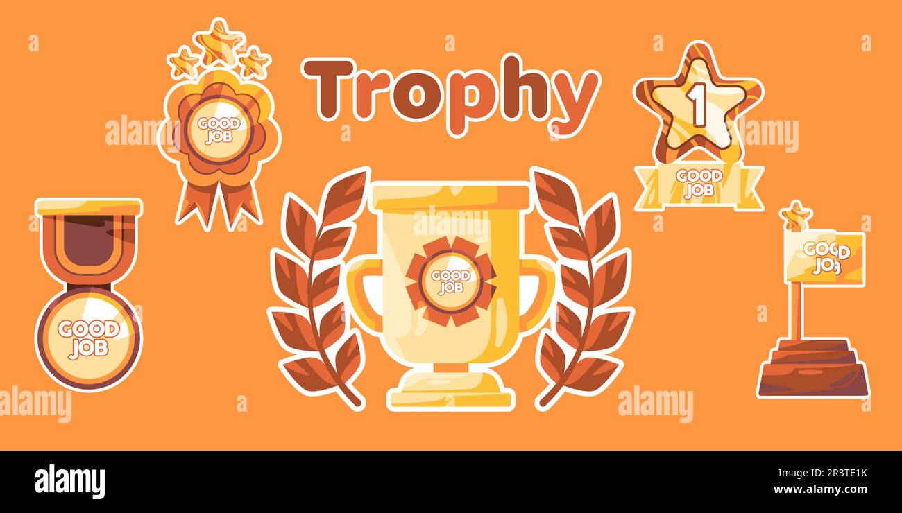 Good job great work appreciation phrase emblem trophy object collection ...
