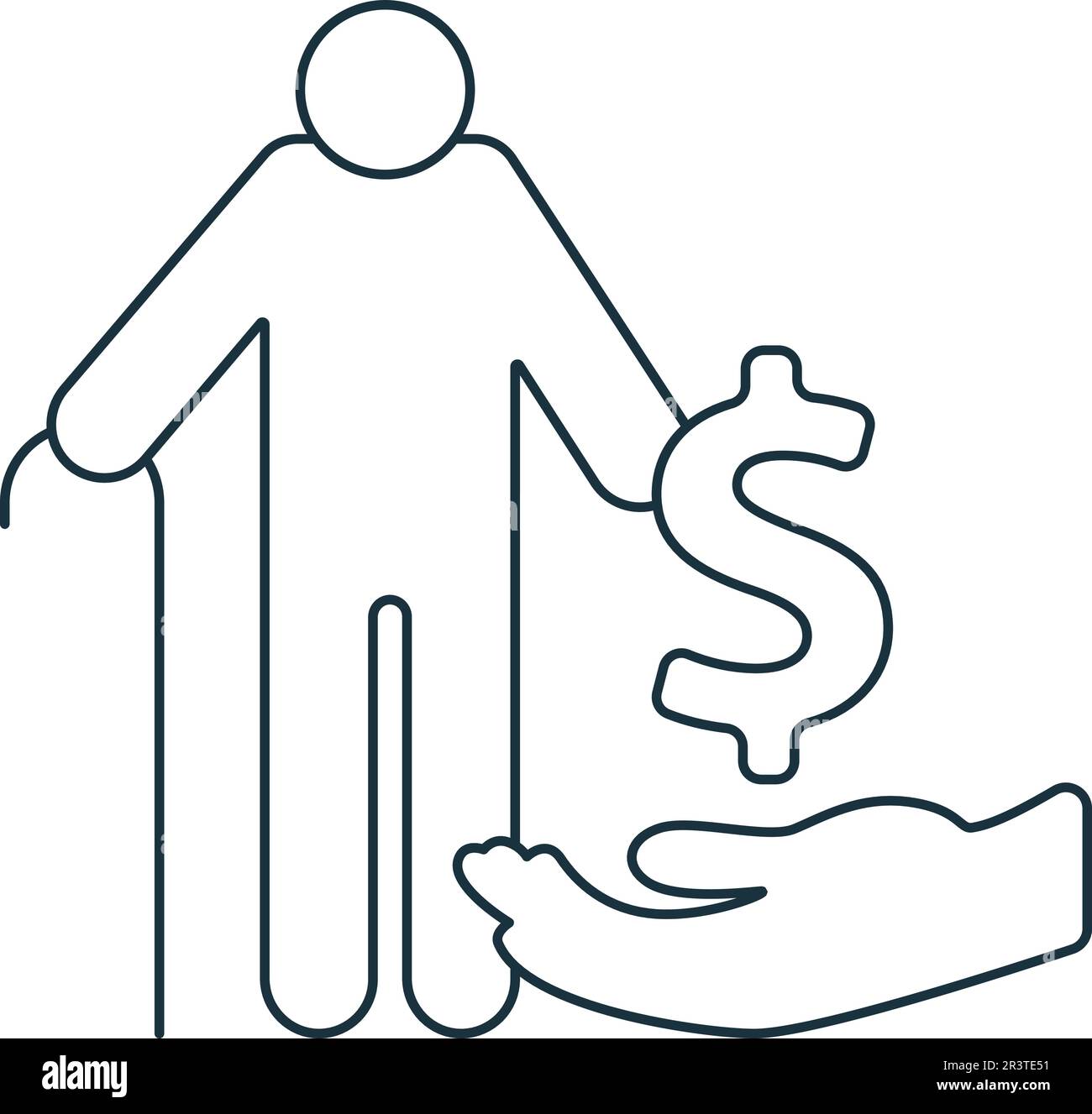 Individual pension icon. Monochrome simple sign from common tax ...