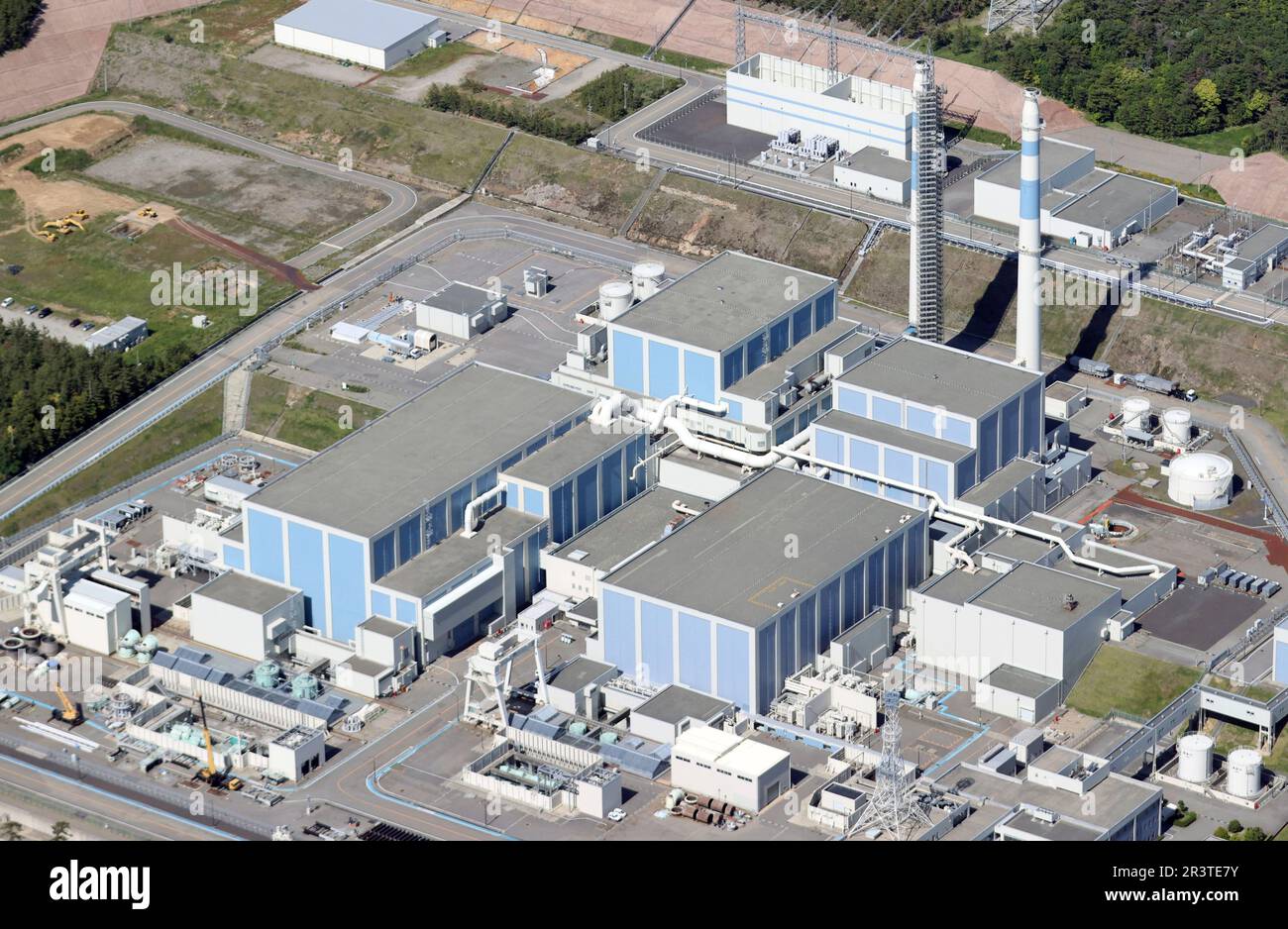 An aerial photo shows the Shika Nuclear Power Plant (Shika genshiryoku ...
