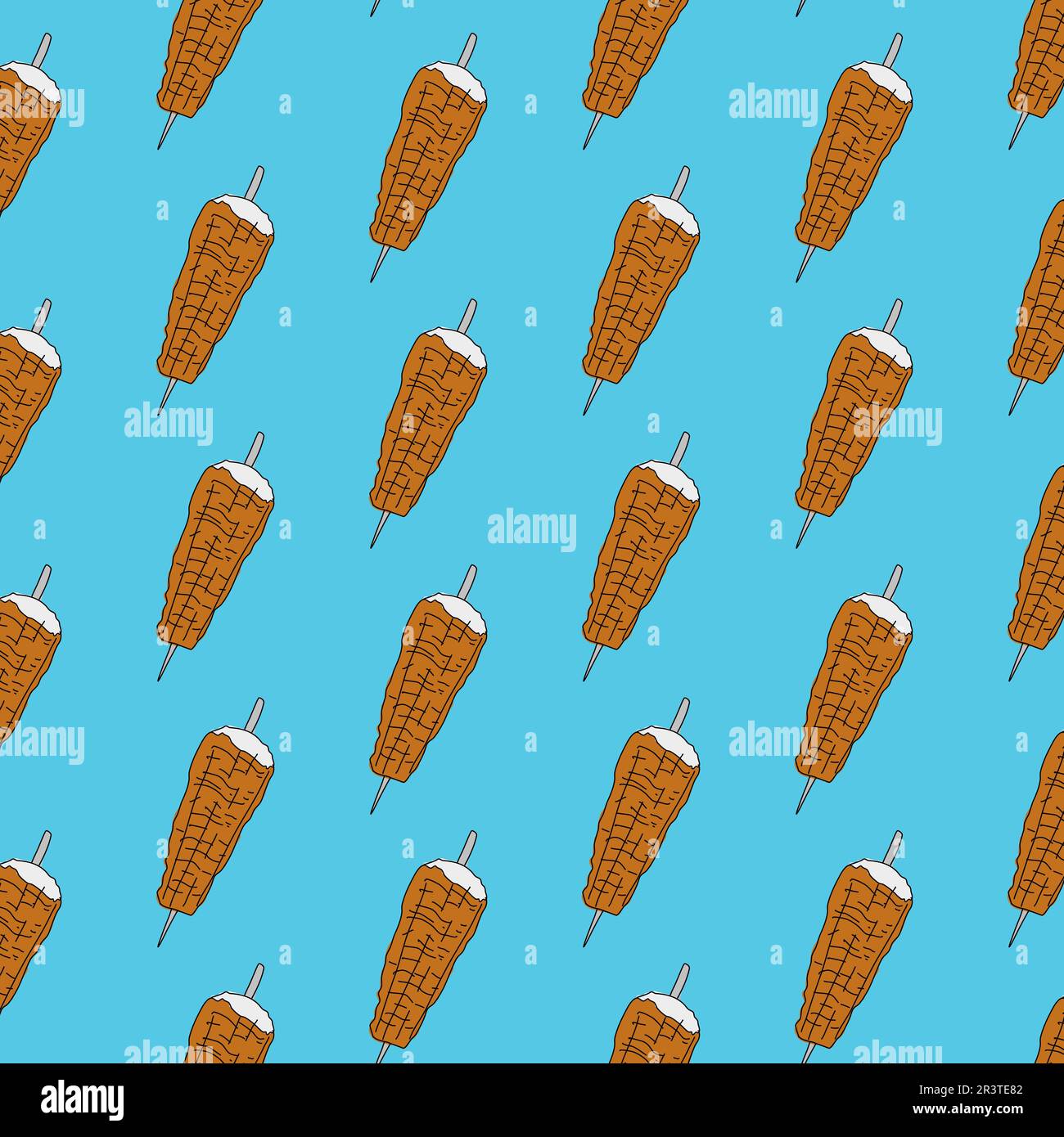 Shawarma Kebab pattern fast food. Seamless pattern. Concept of doner kebab, street food ...