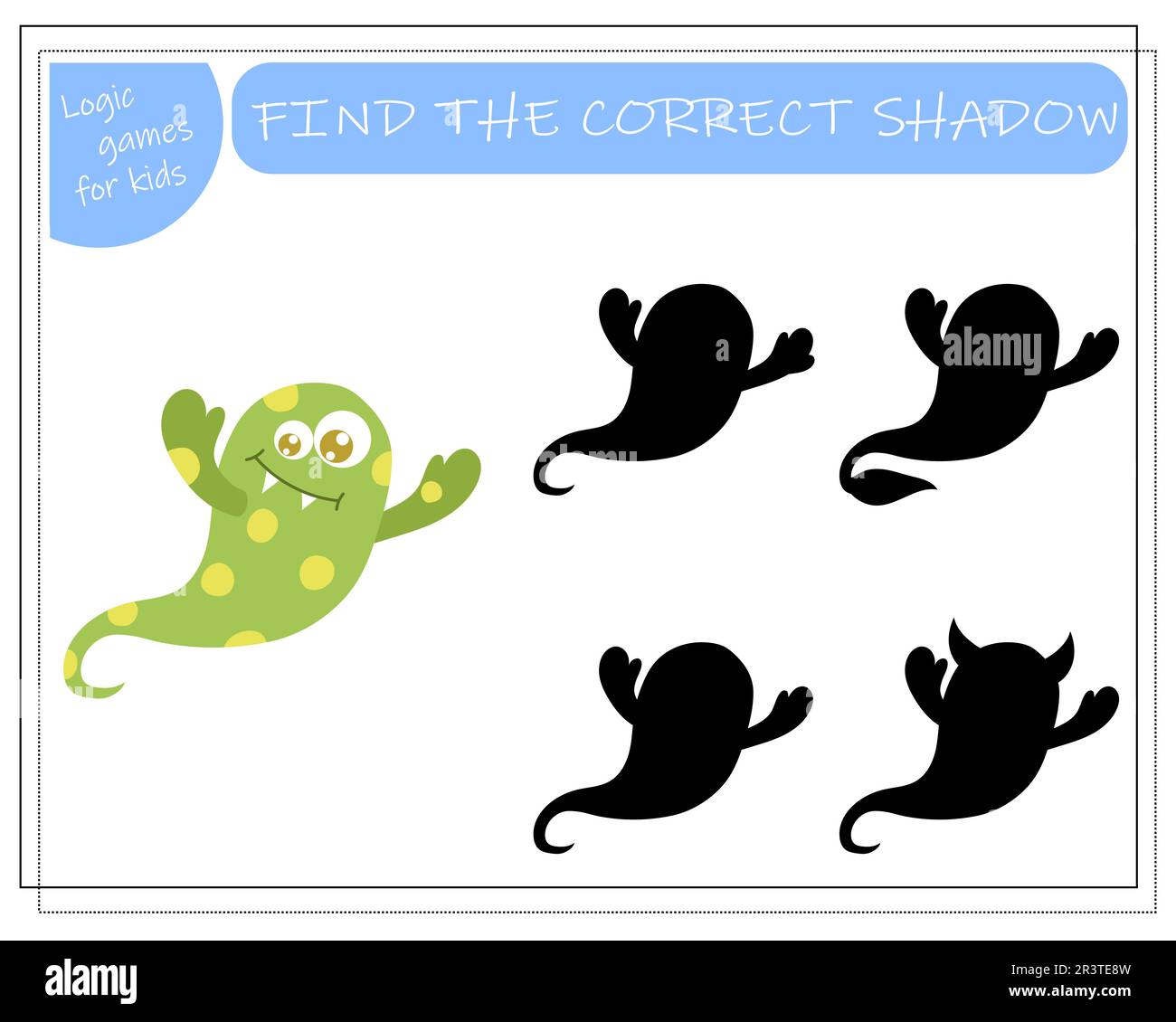 Find the right shadow, an educational game for kids, cartoon monsters ...