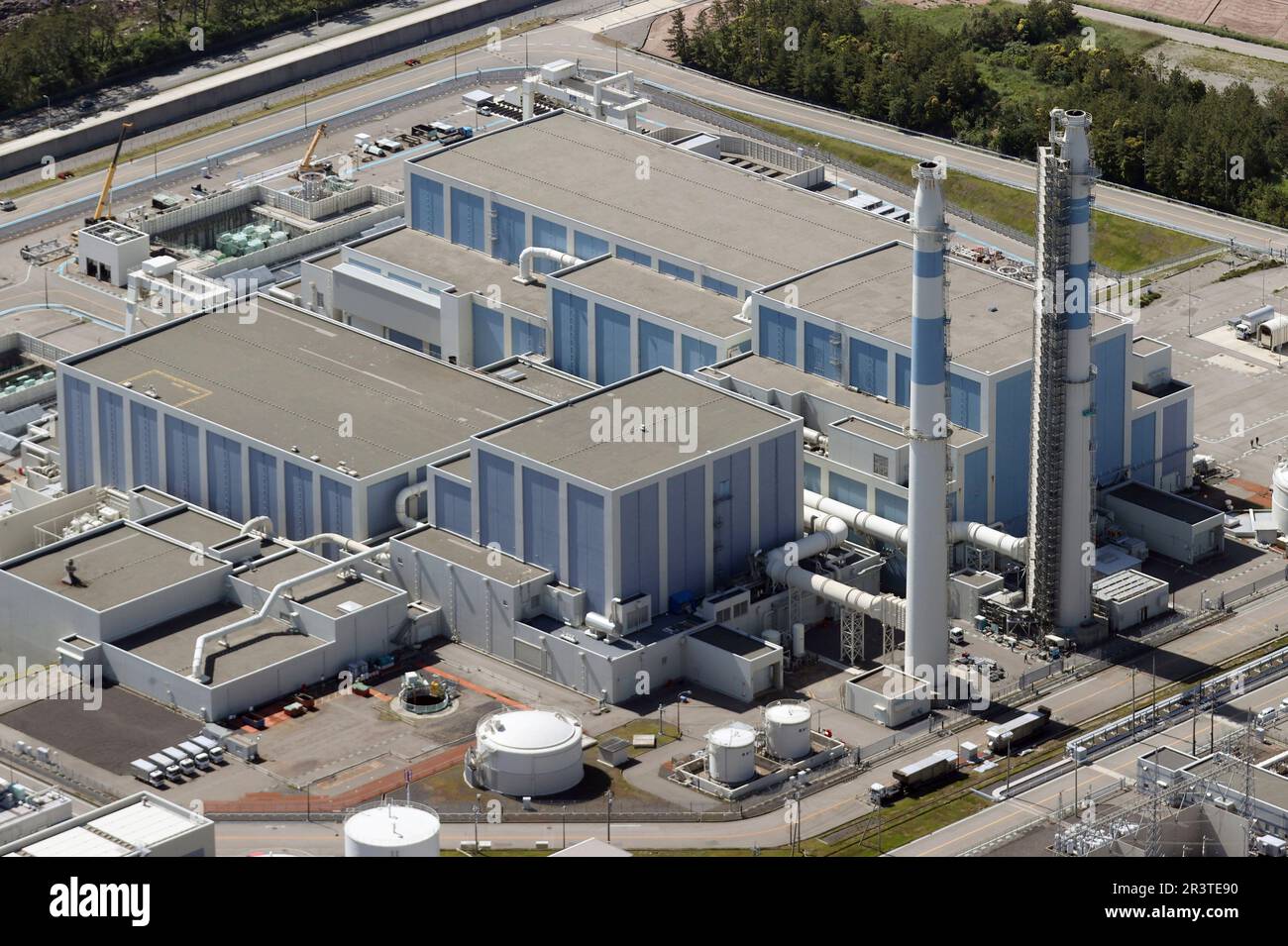 An aerial photo shows the Shika Nuclear Power Plant (Shika genshiryoku ...