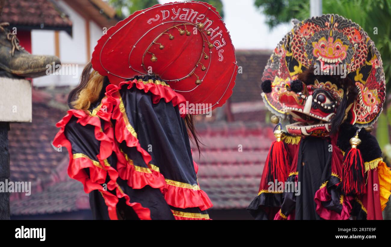 The perform of barong dance. Barong is one of the Indonesian ...