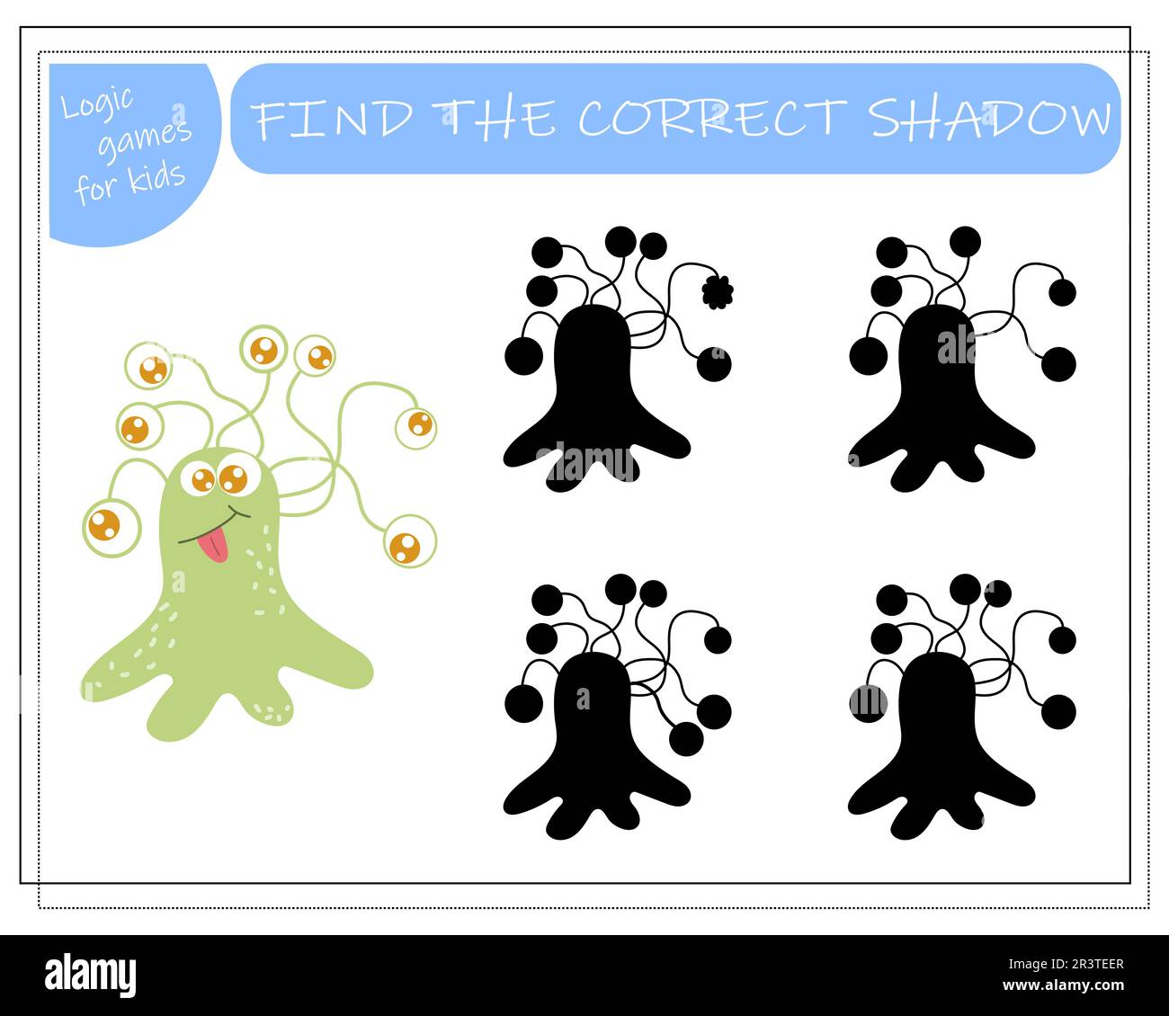 Find the right shadow, an educational game for kids, cartoon monsters ...