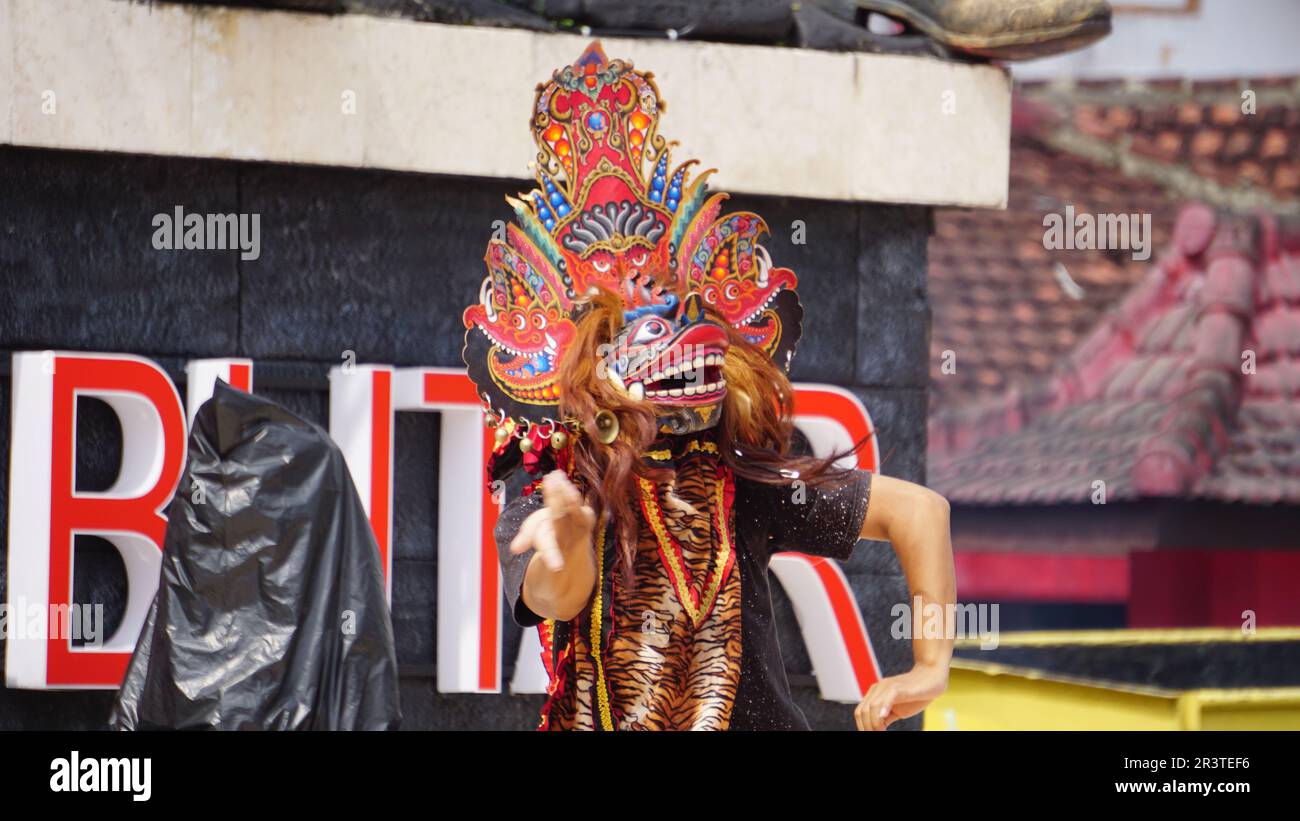 The perform of barong dance. Barong is one of the Indonesian ...