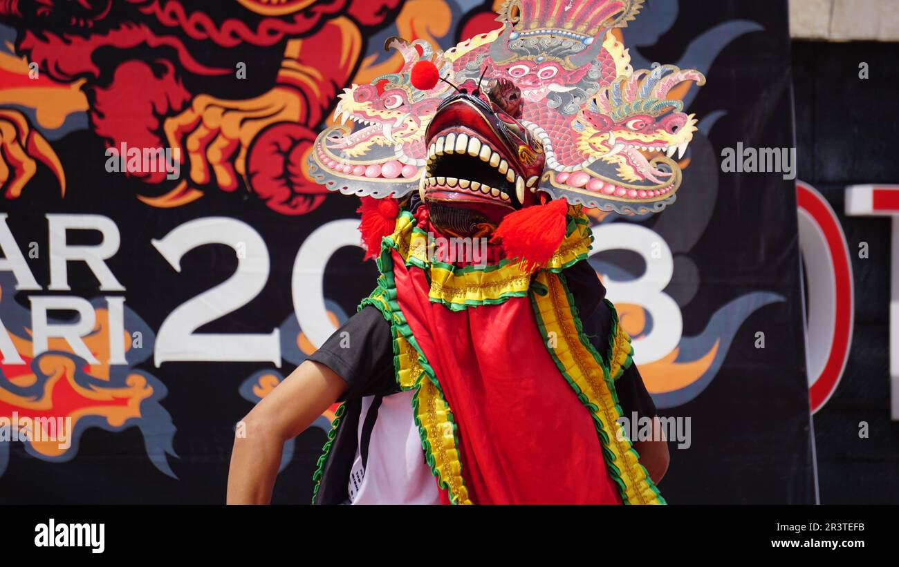 The perform of barong dance. Barong is one of the Indonesian ...