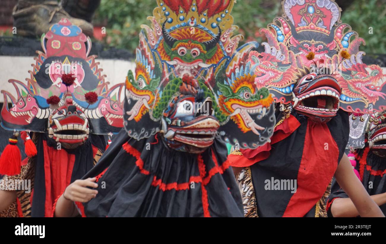 The perform of barong dance. Barong is one of the Indonesian ...