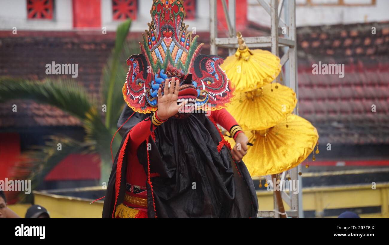 The perform of barong dance. Barong is one of the Indonesian ...