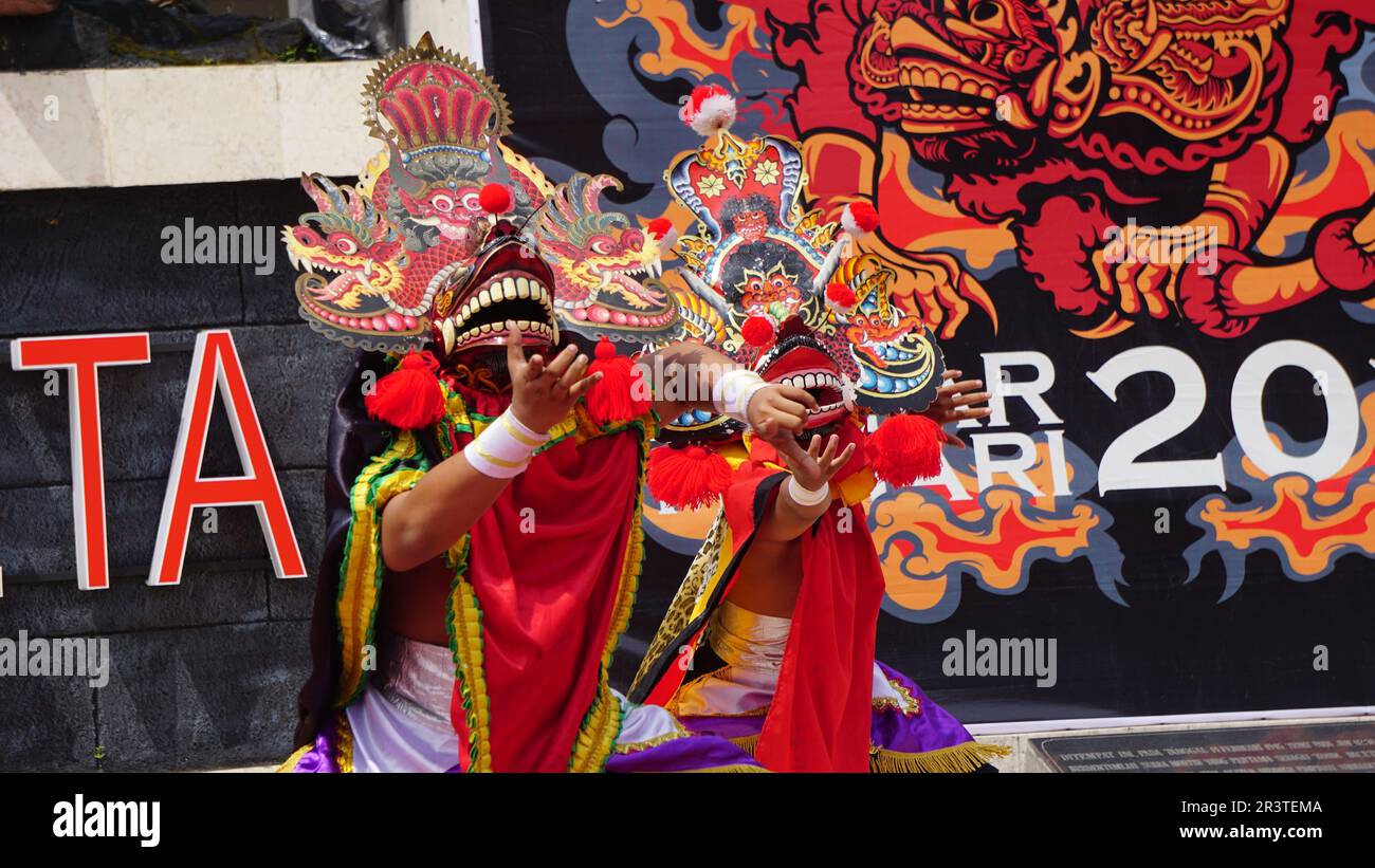The perform of barong dance. Barong is one of the Indonesian ...