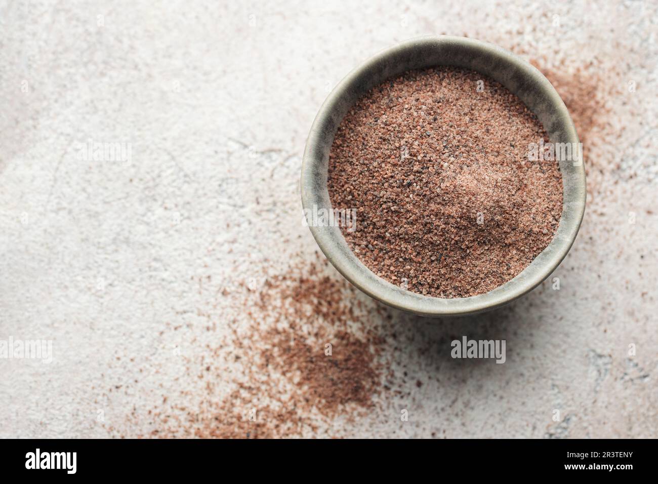 Bowl of India black kala namak salt. Healthy food concept. Speciality ...