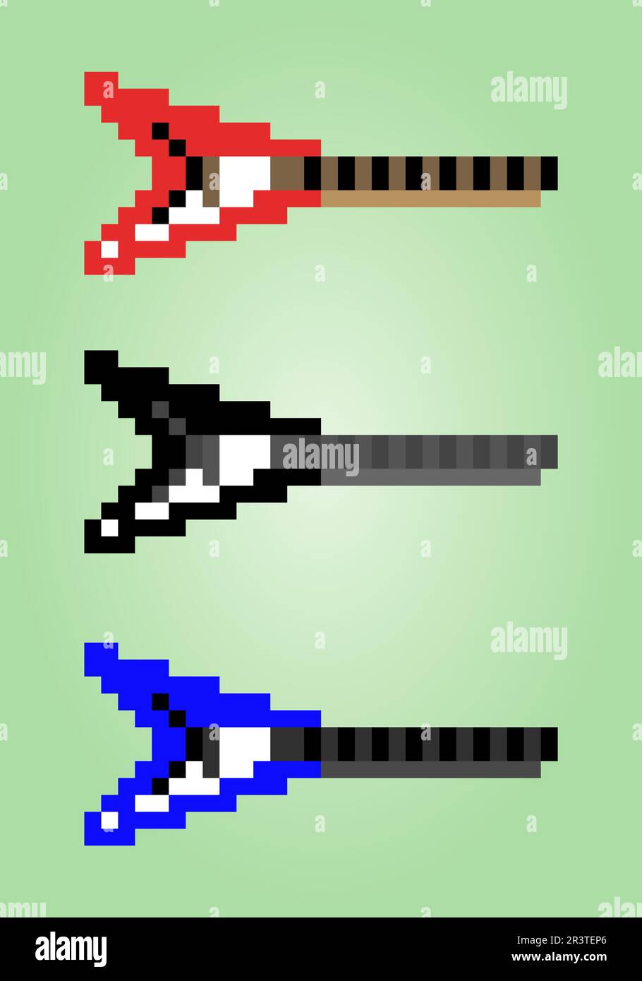 8-bit electric guitar pixel. Instrument object for game assets and ...